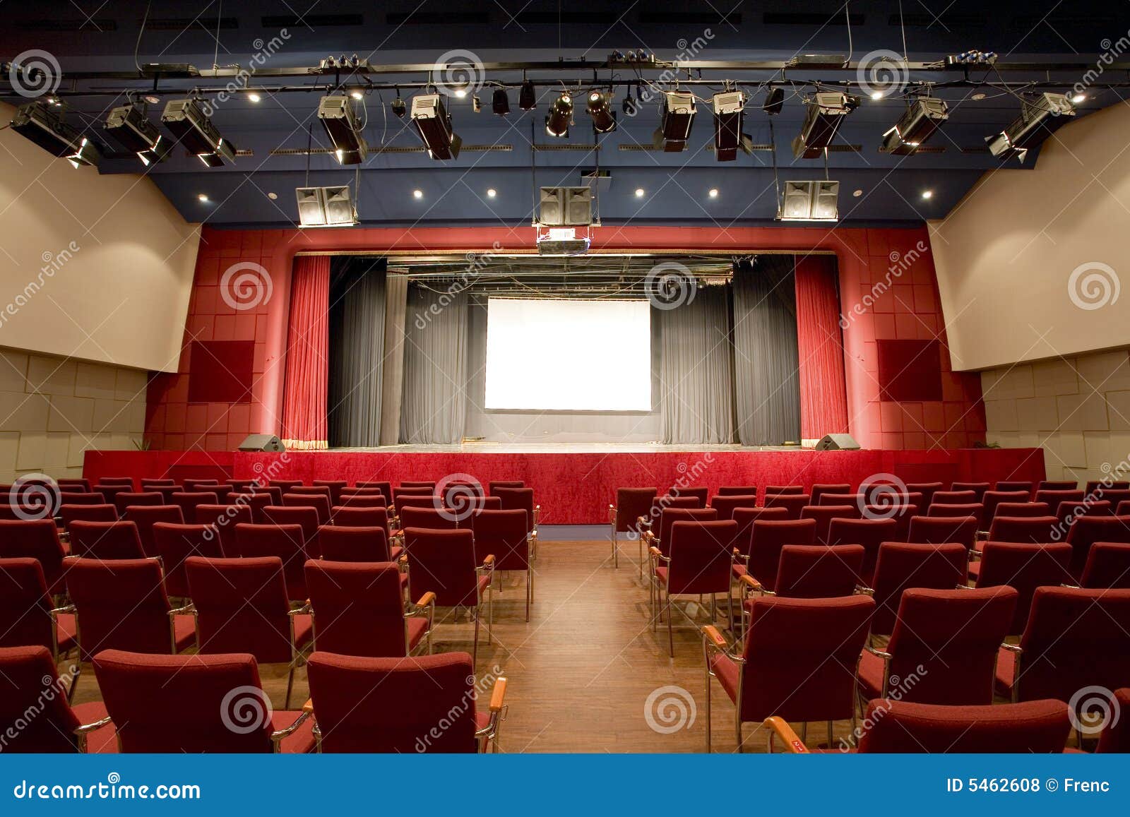 Empty cinema auditorium stock photo. Image of indoor, grand - 5462608