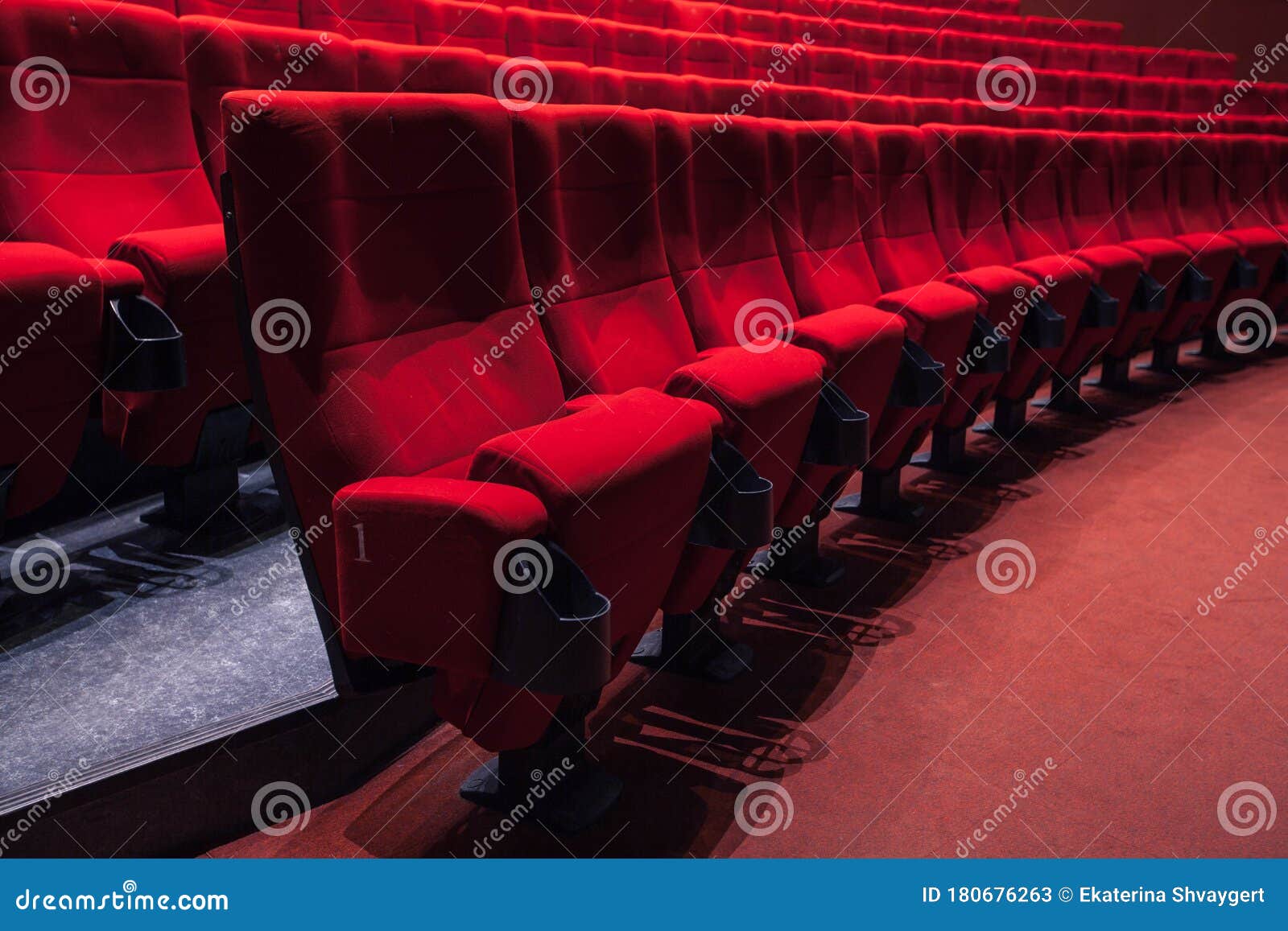 Empty cinema stock image. Image of audience, comfortable - 180676263
