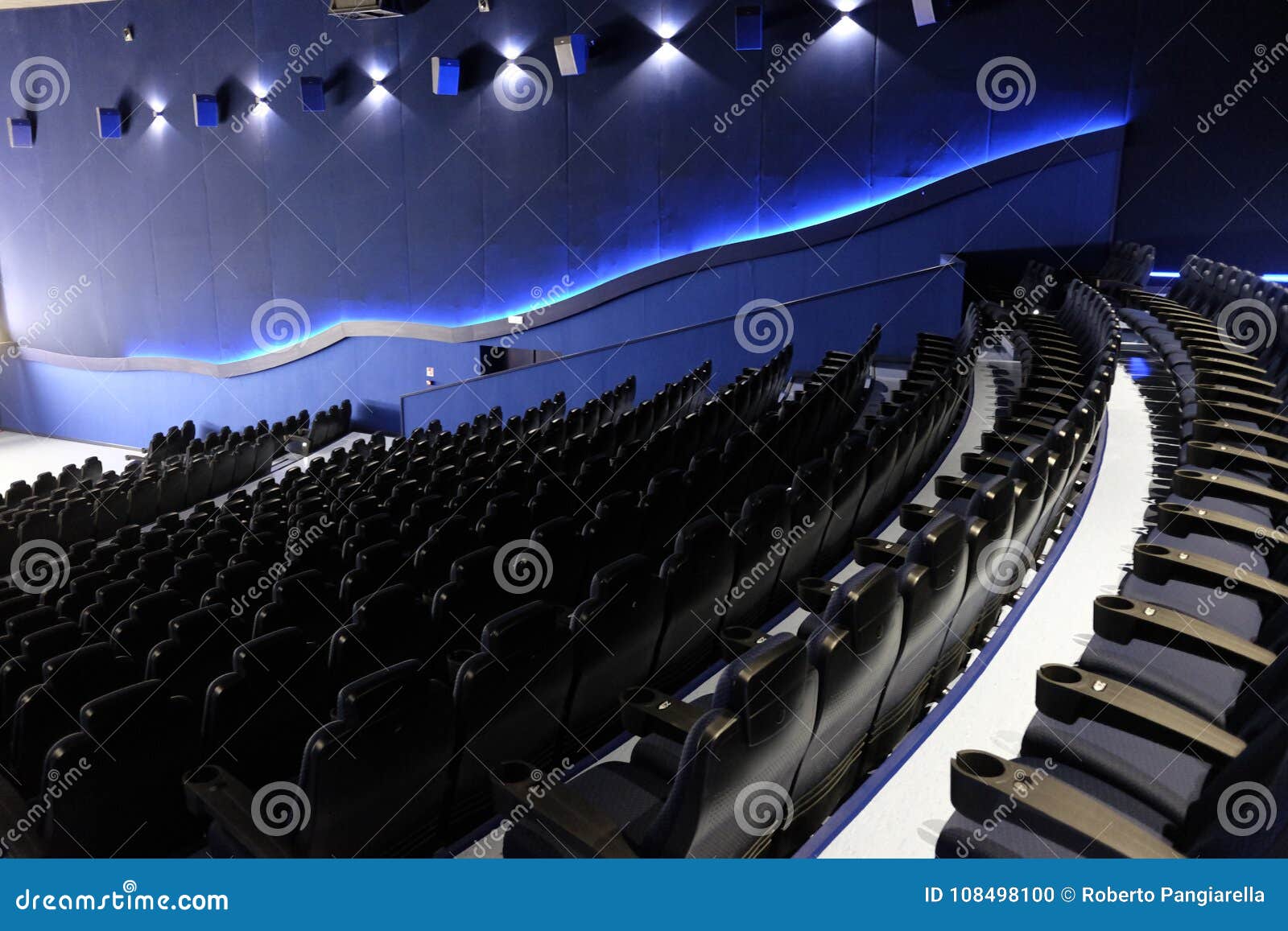 Empty cinema hall stock photo. Image of auditorium, hall - 108498100
