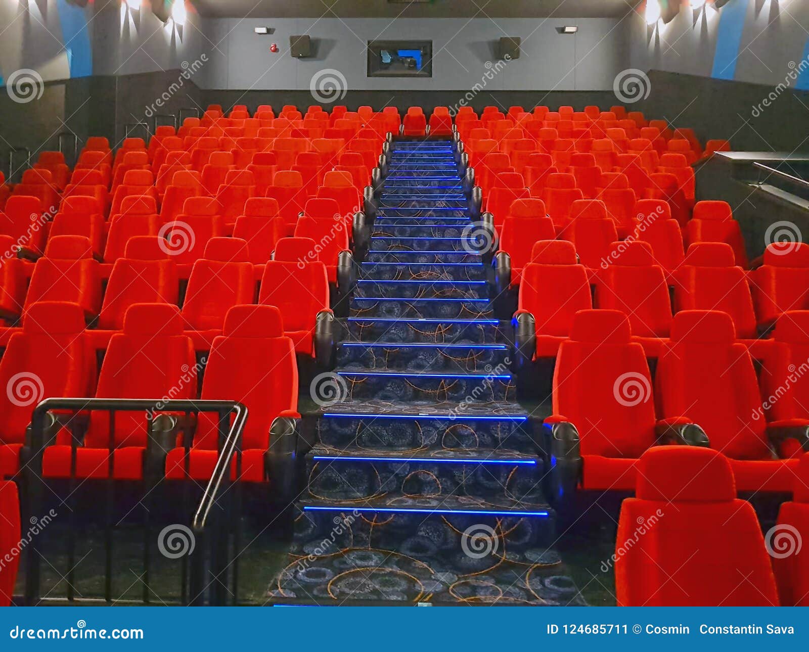 Empty cinema hall stock image. Image of concert, event - 124685711