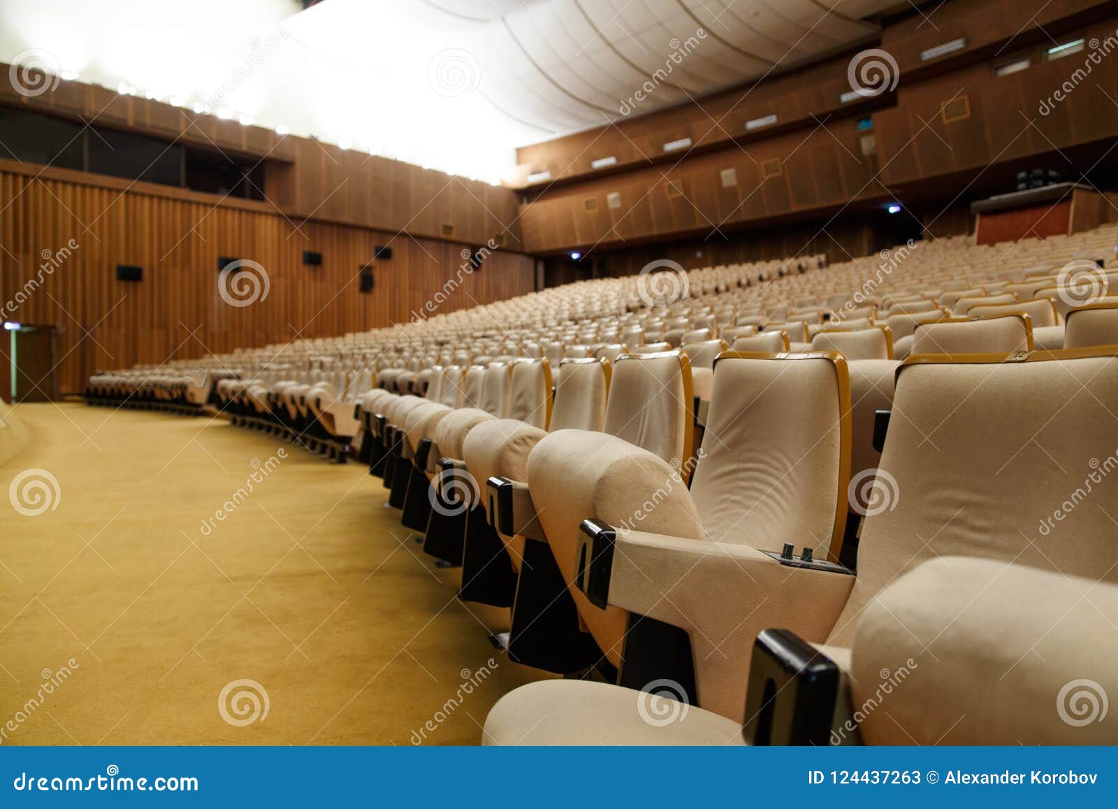 Empty cinema hall stock image. Image of design, performance - 124437263