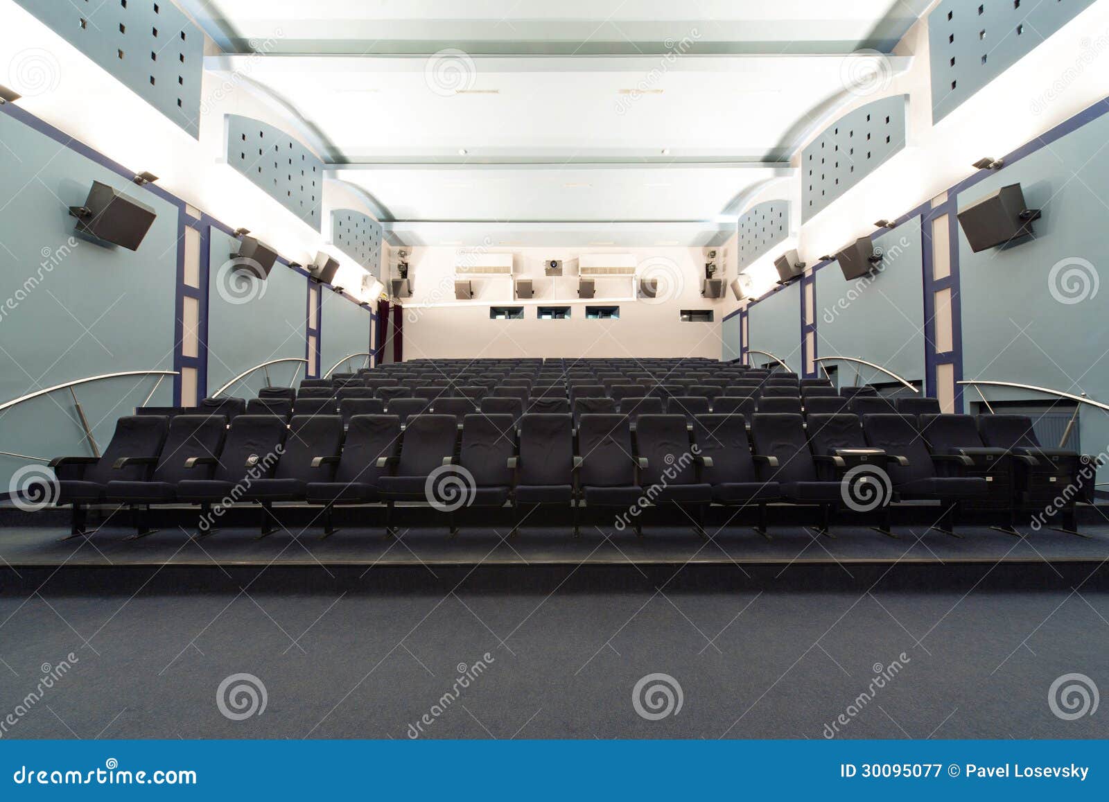 Empty cinema hall stock image. Image of chair, movie - 30095077