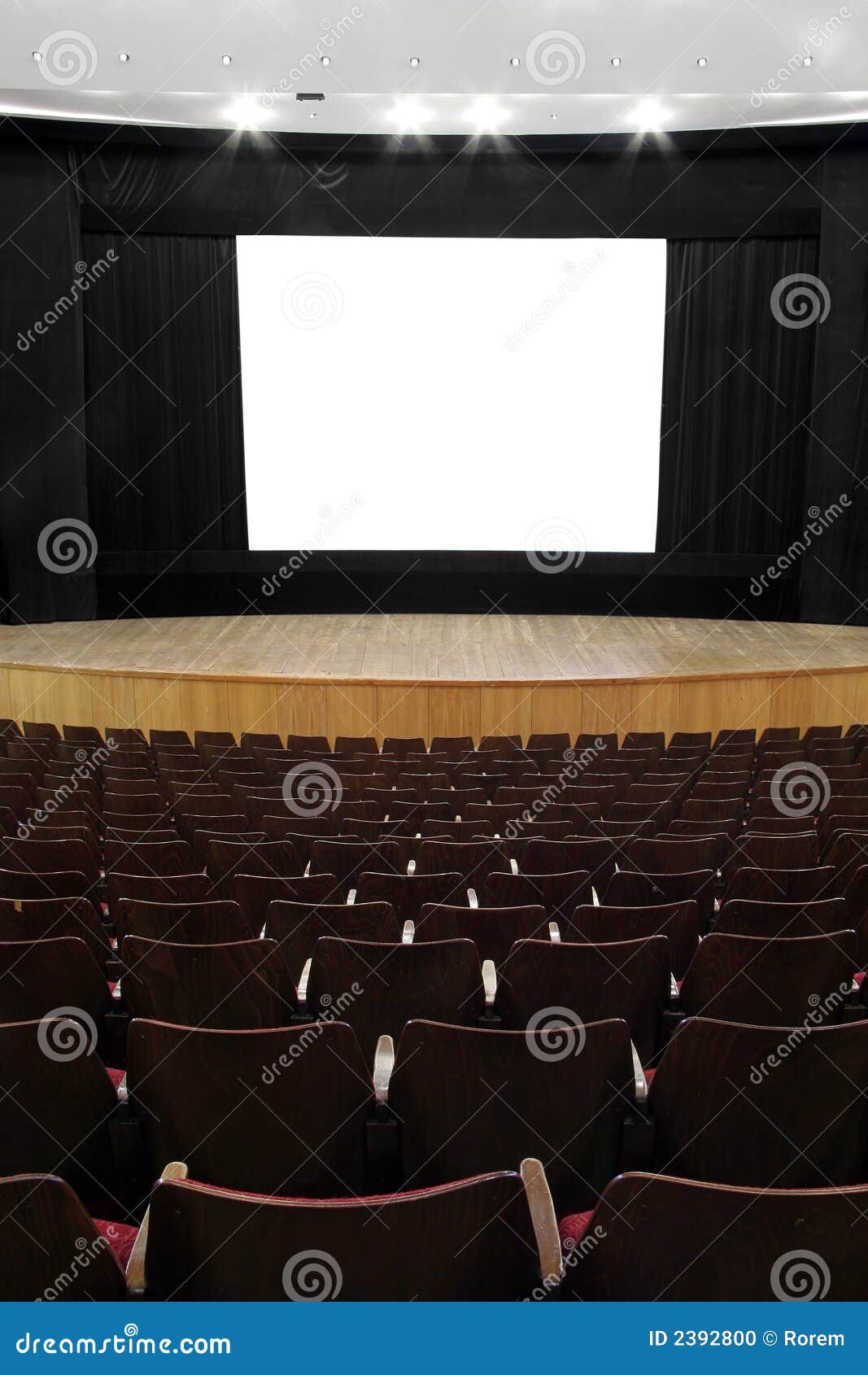 Empty cinema screen stock photo. Image of play, entertainment - 2392800