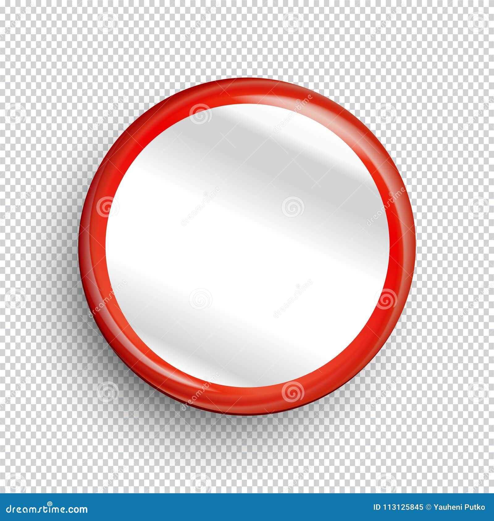 Empty Circle Banner or Button on Transparent Background. Stock Vector ...