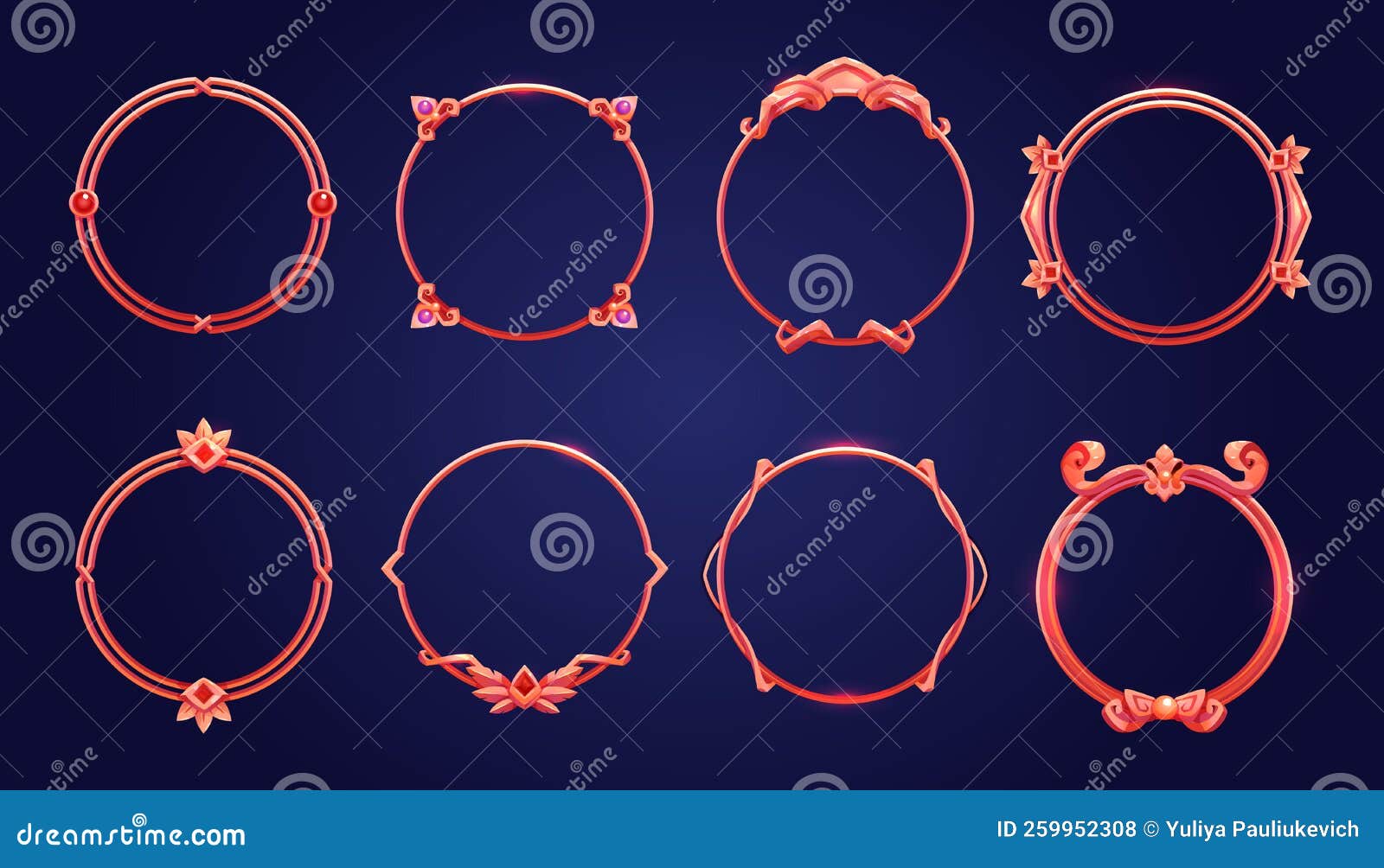 Copper Frames. Copper Geometrical Polyhedron, Art Deco Style For Wedding Invitation, Luxury ...