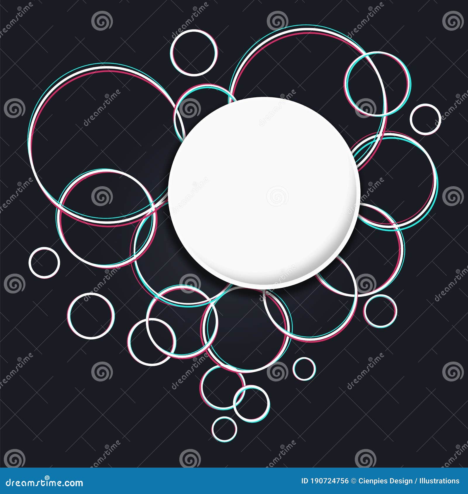 Empty Circle Frame with Holographic Bubble Art Stock Vector ...