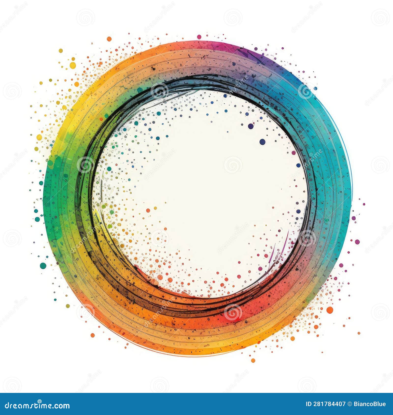 Empty Circle Frame on White Background. Stock Illustration ...