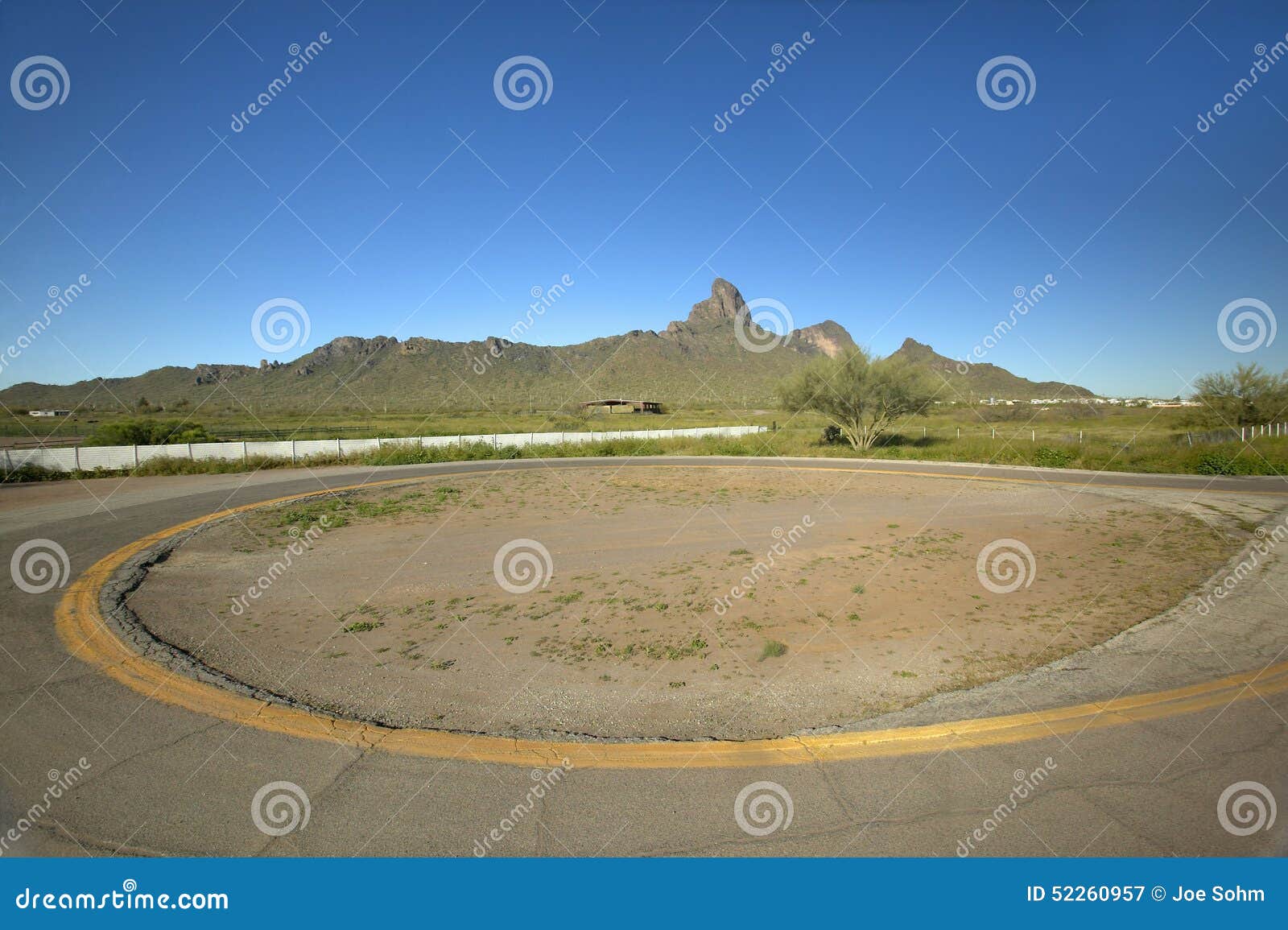 Empty Circular Drive in the Desert Near Picacho Peak State Park, AZ ...
