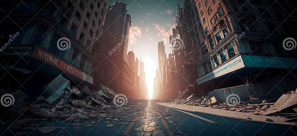 Empty Cities after the Disaster , Ruins after the Apocalypse Generative ...