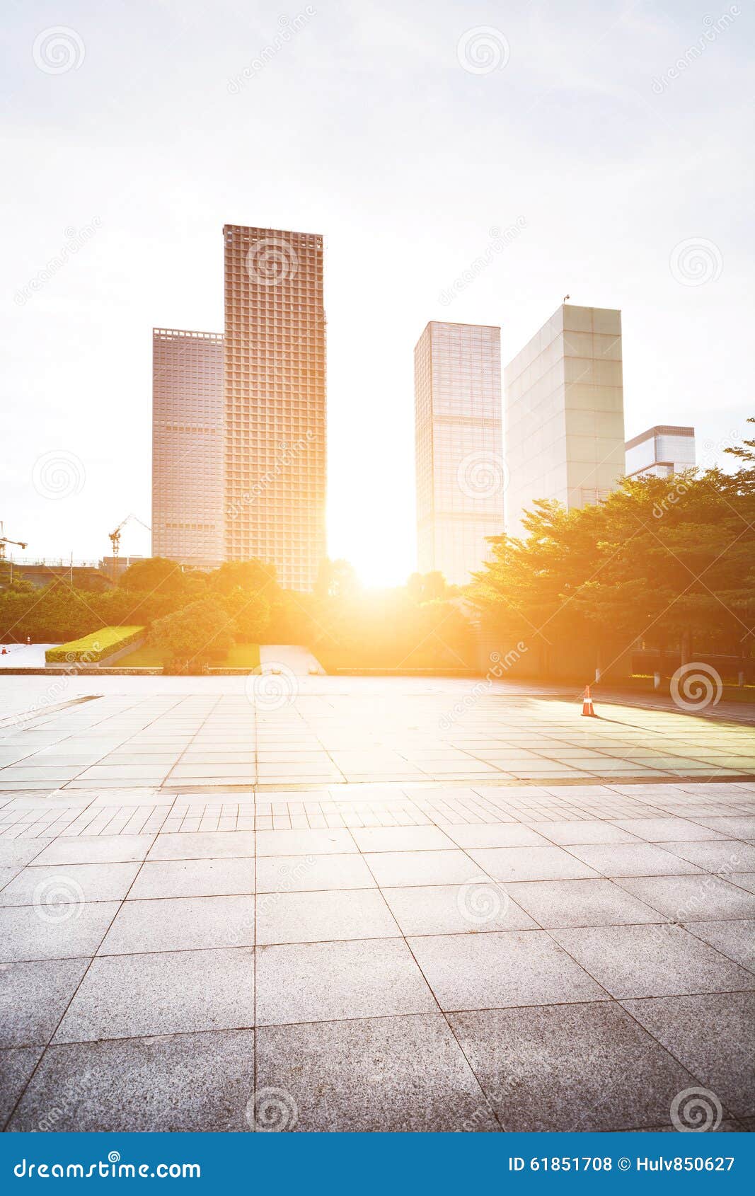 Empty City Square and Skyscraper Stock Photo - Image of ground, empty ...
