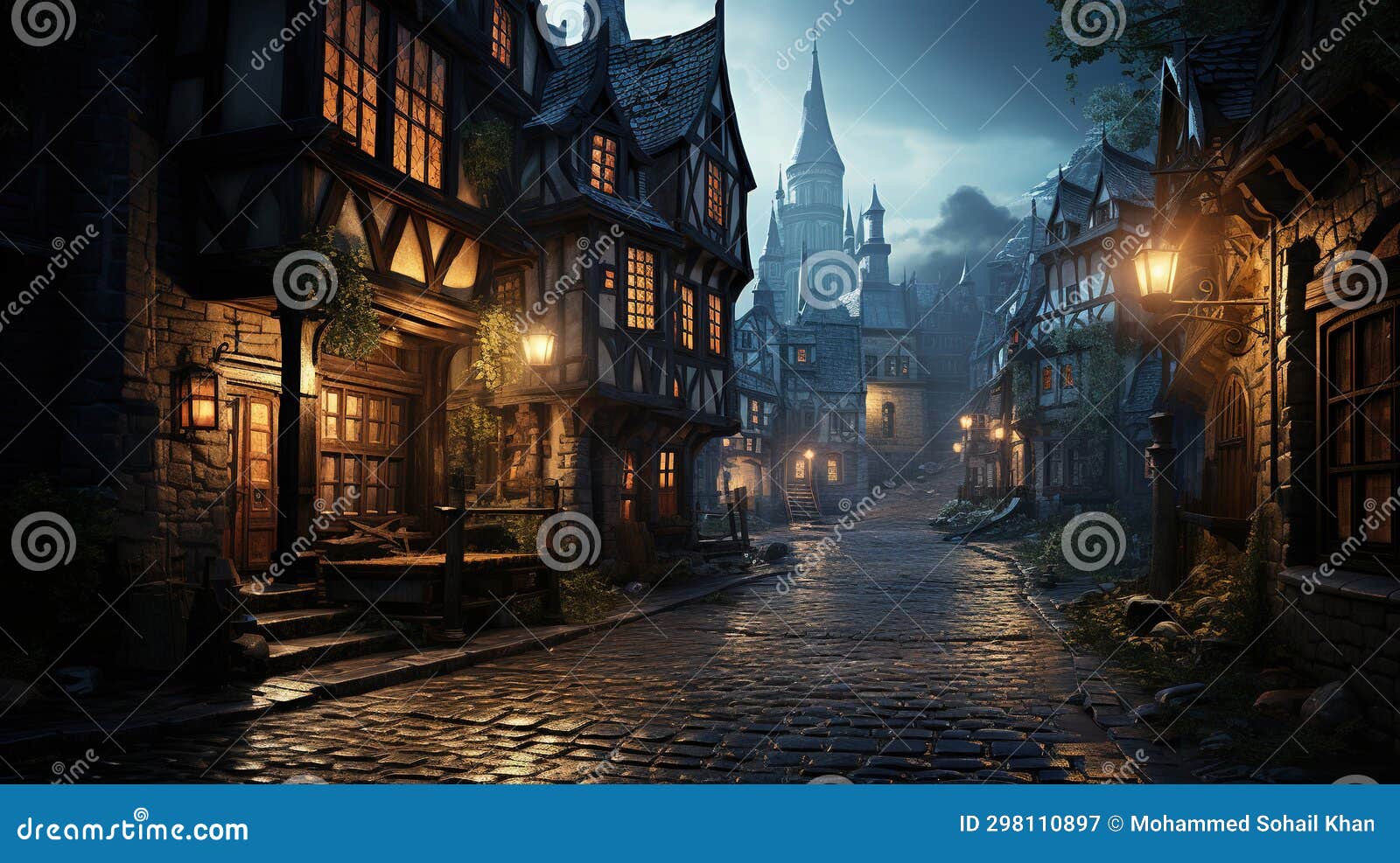 Empty City Streets Frozen in Time Background Stock Illustration ...