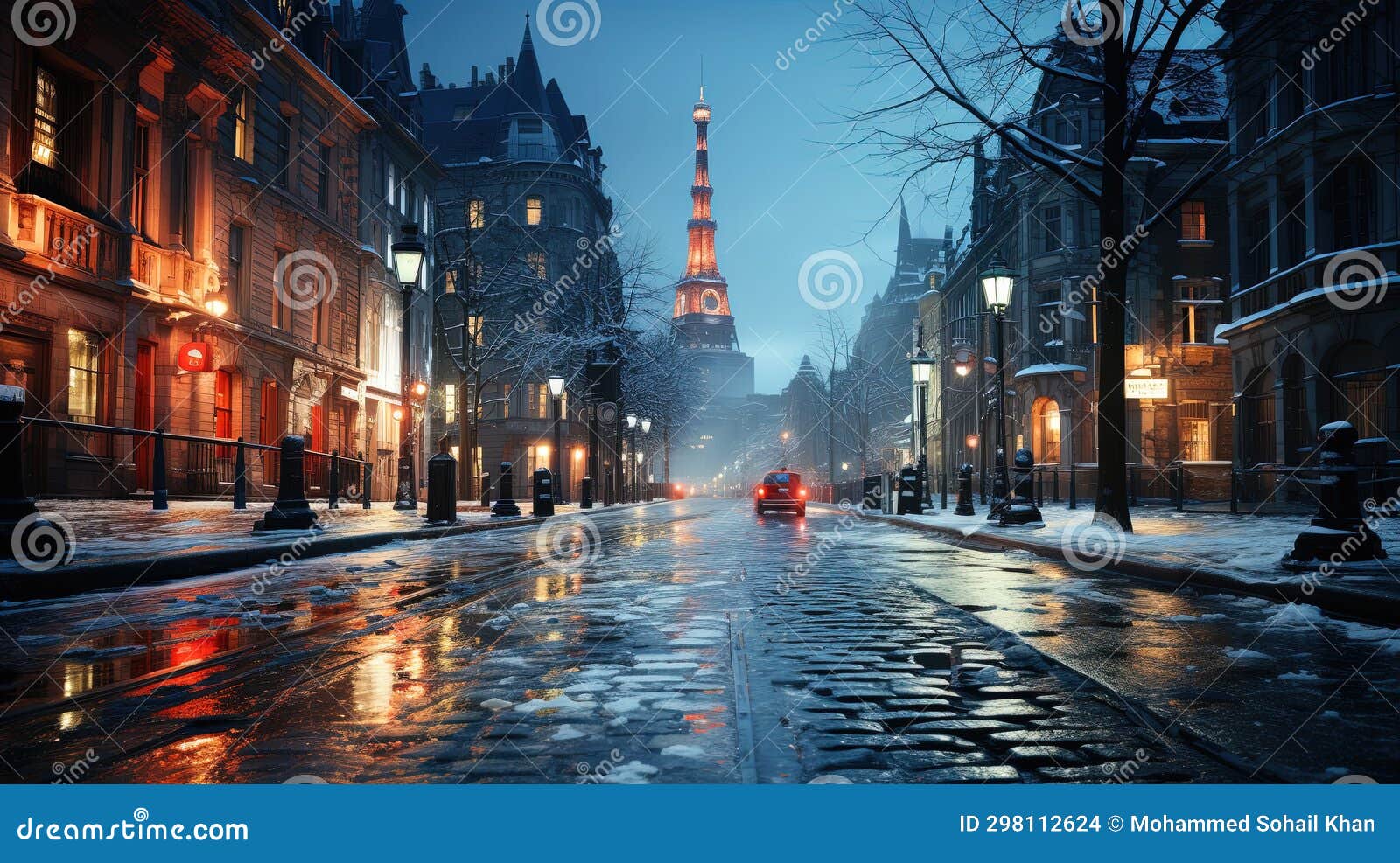 Empty City Streets Frozen in Time Background Stock Illustration ...