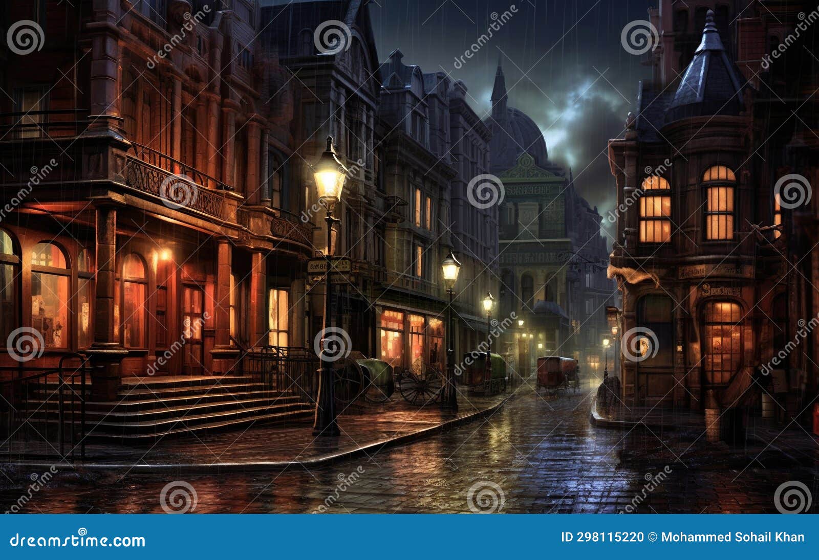 Empty City Streets Frozen in Time Background Stock Illustration ...