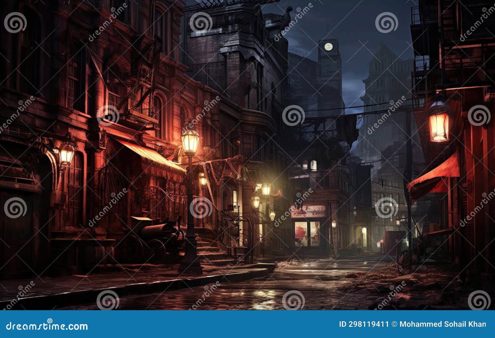 Empty City Streets Frozen in Time Background Stock Illustration ...