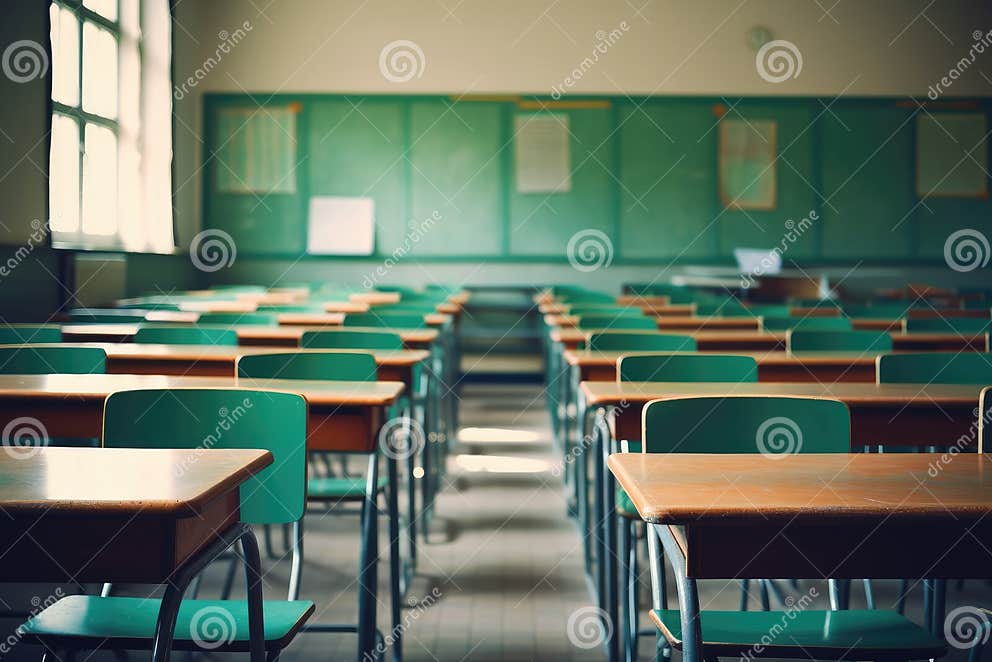 Empty Class Room in School AI Generated Stock Photo - Image of empty ...