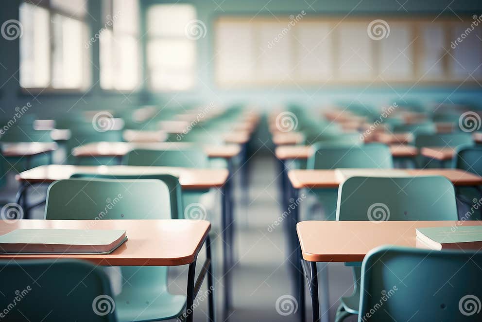 Empty Class Room in School AI Generated Stock Image - Image of ...