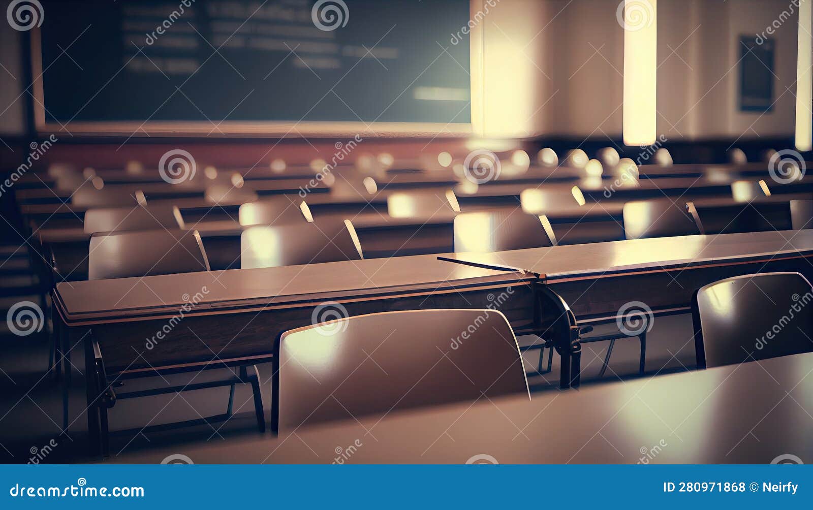 Empty Class in School, Ai Generative Stock Illustration - Illustration ...