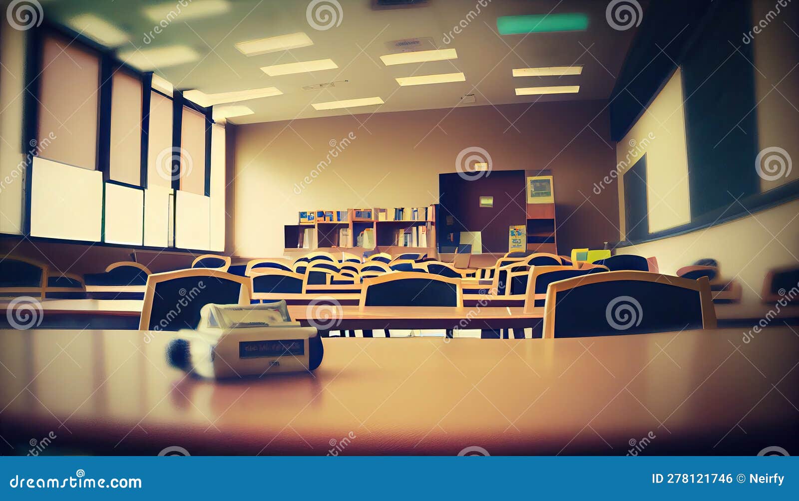 Empty Class in School, Ai Generative Stock Illustration - Illustration ...