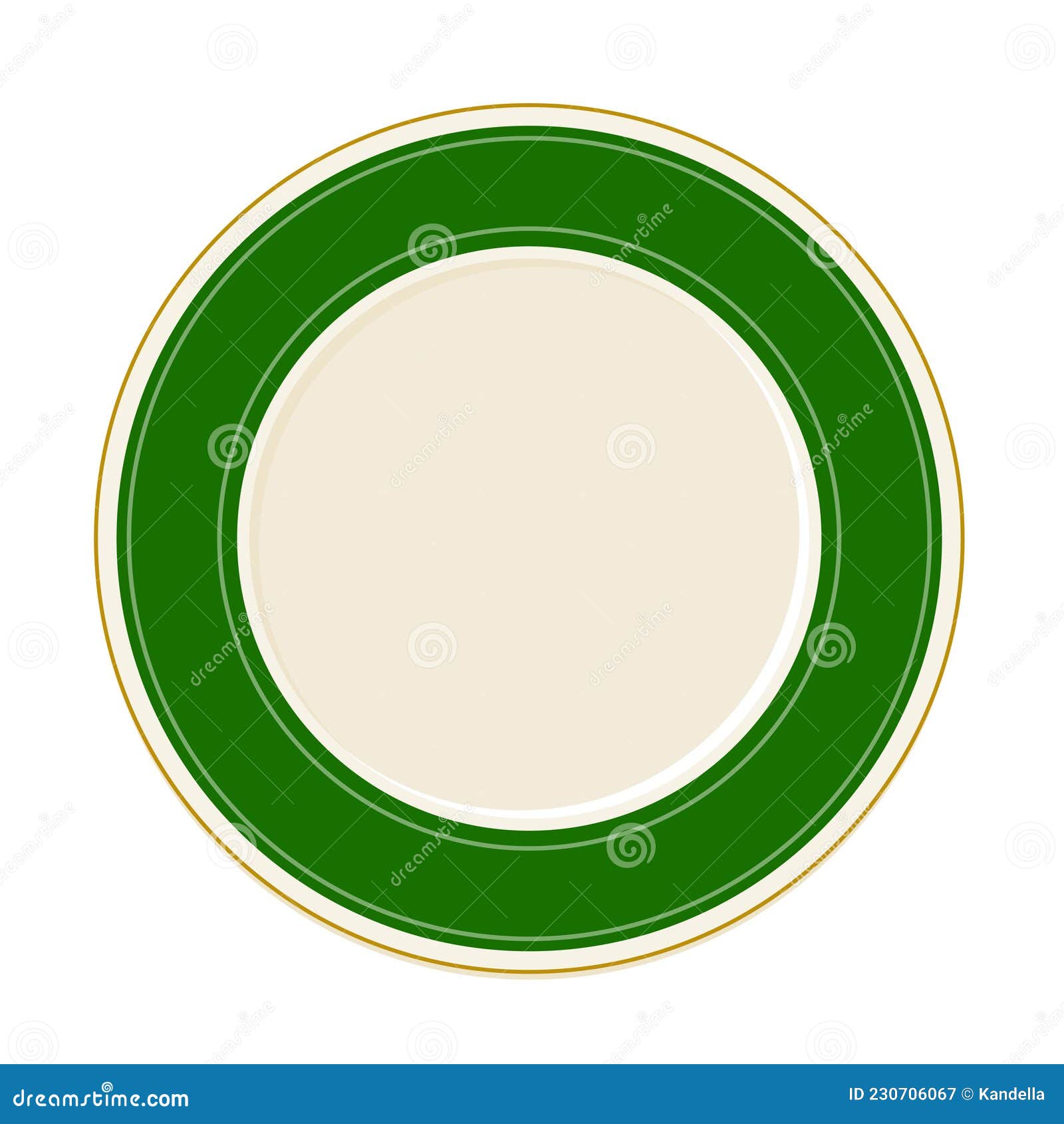 Empty Classic Vector Plate Cartoon Style Top View Stock Vector ...