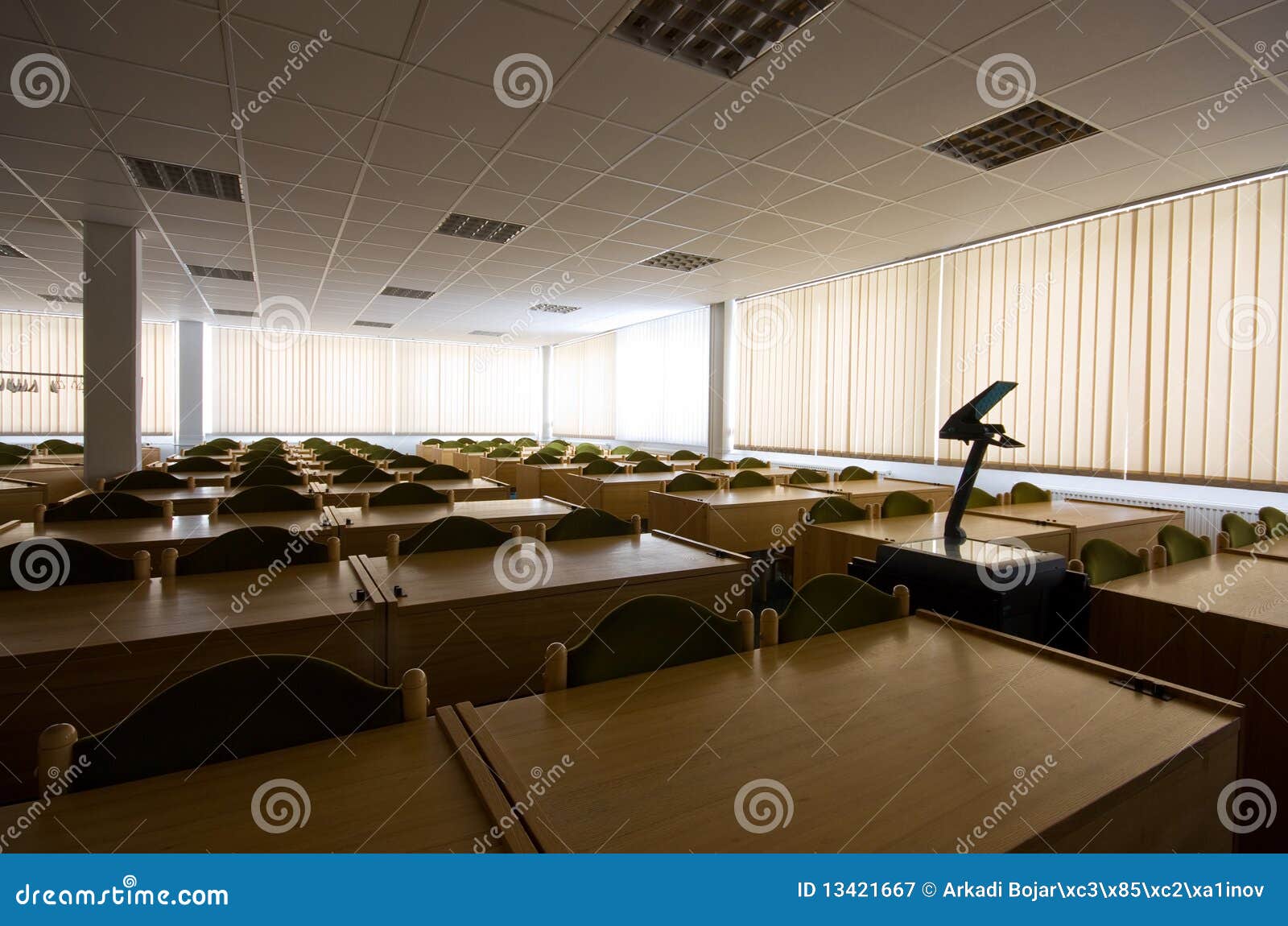 Empty classroom stock image. Image of projector, class - 13421667