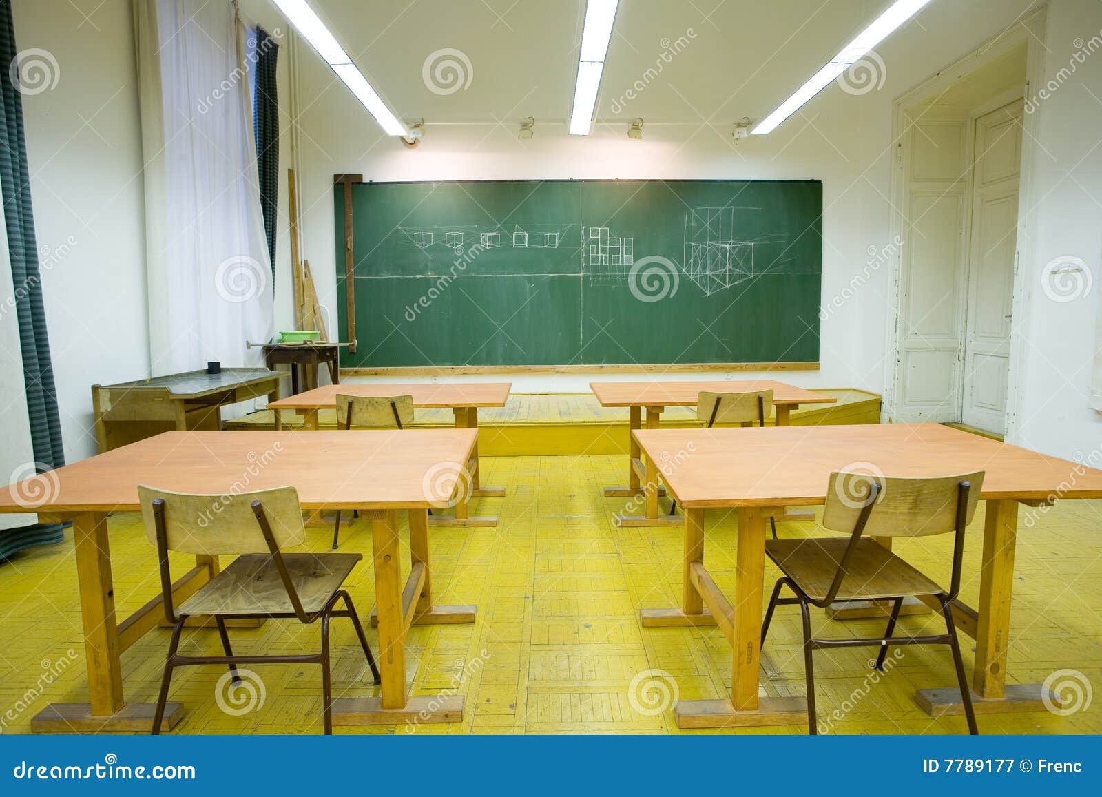Empty classroom stock image. Image of desk, university - 7789177