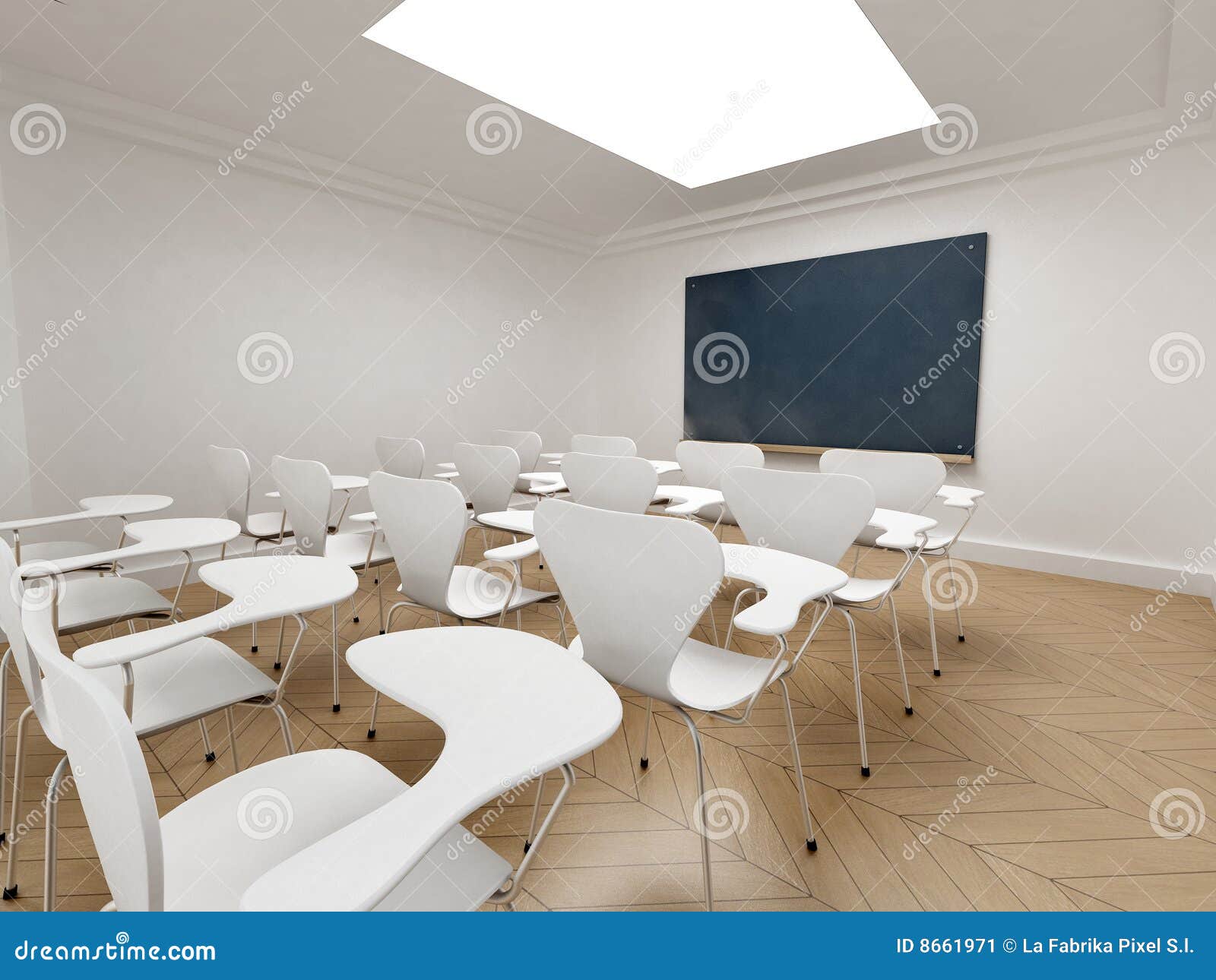 Empty Classroom Vector Illustration. Nobody School Class Room Interior ...