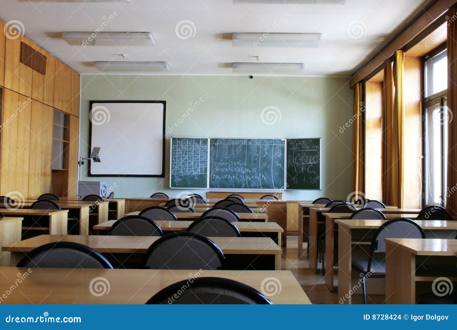 Empty classroom stock photo. Image of chalkboard, missing - 8728424