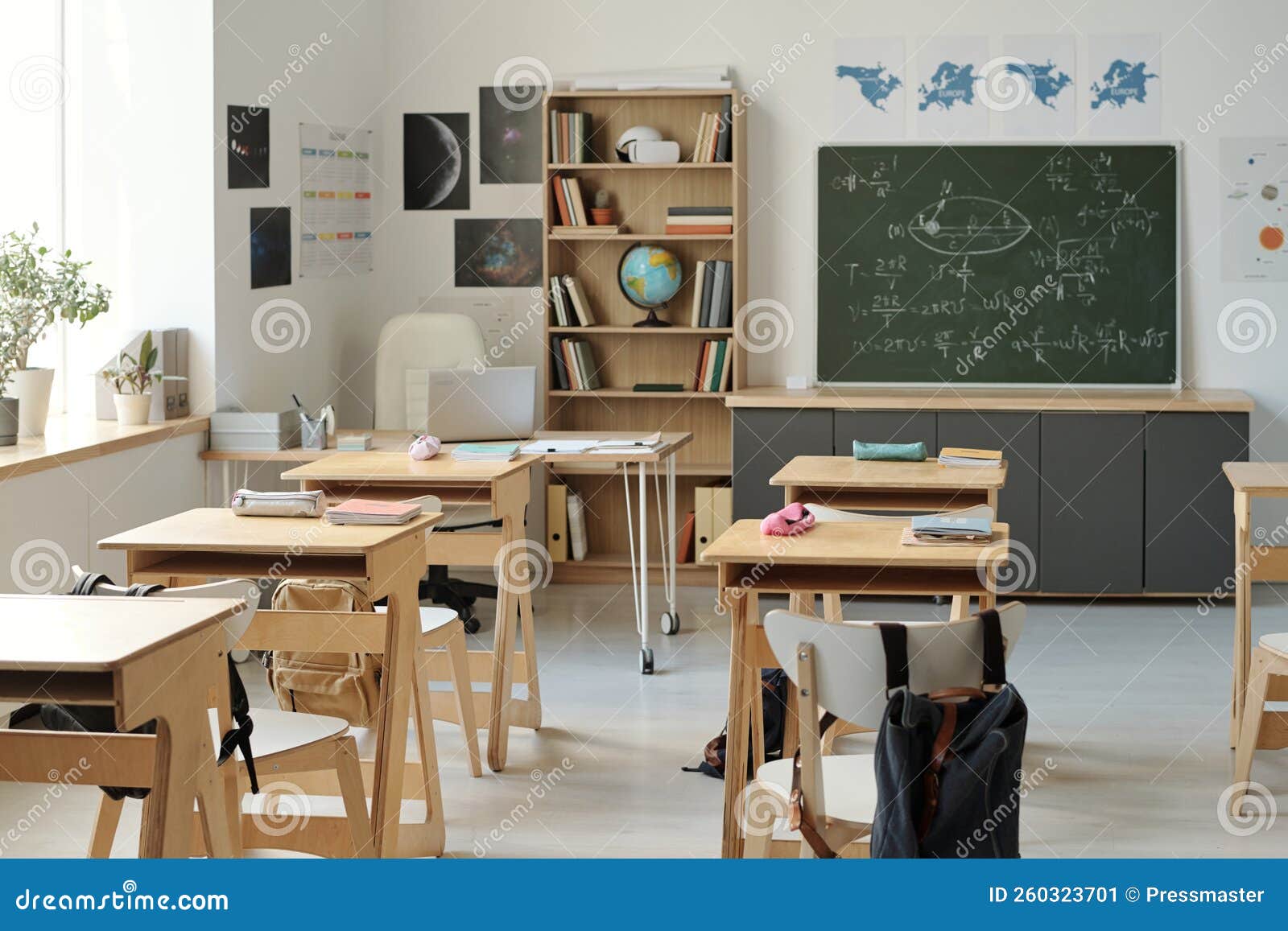 Empty Classroom of Algebra or Physics in Modern Secondary School Stock ...