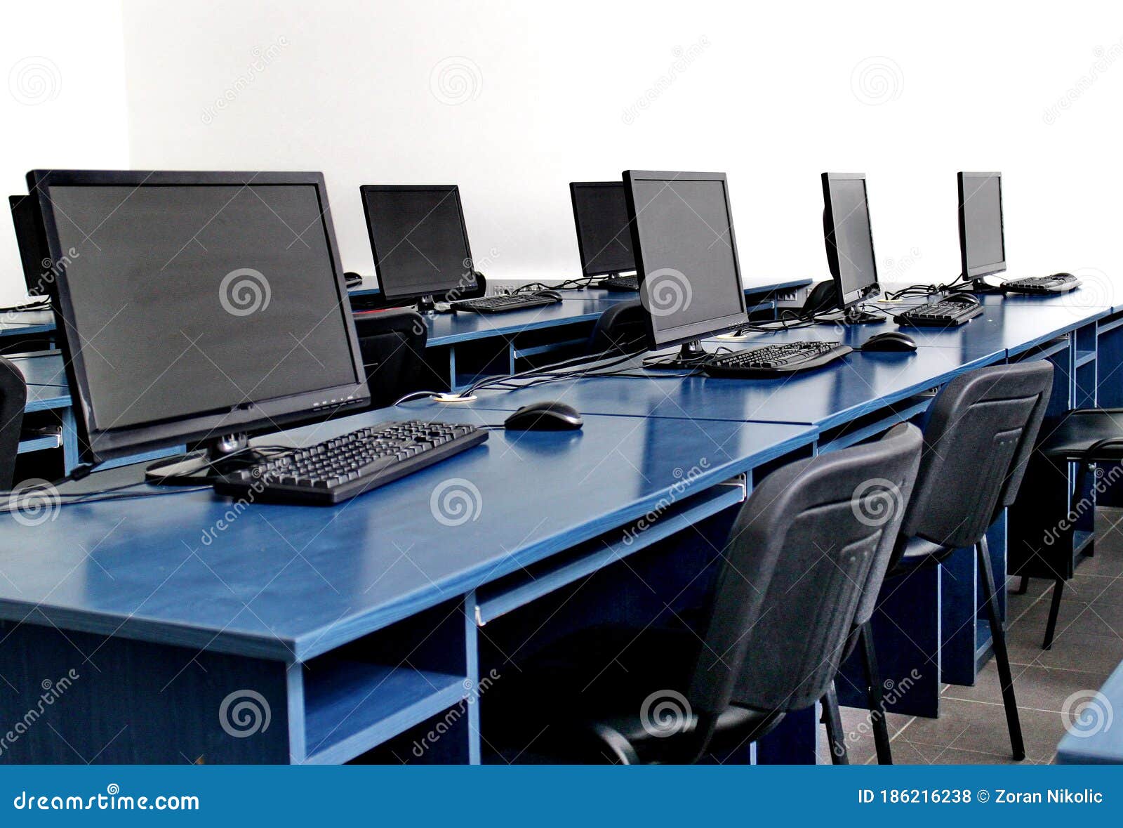 Modern computer classroom stock photo. Image of modern - 186216238