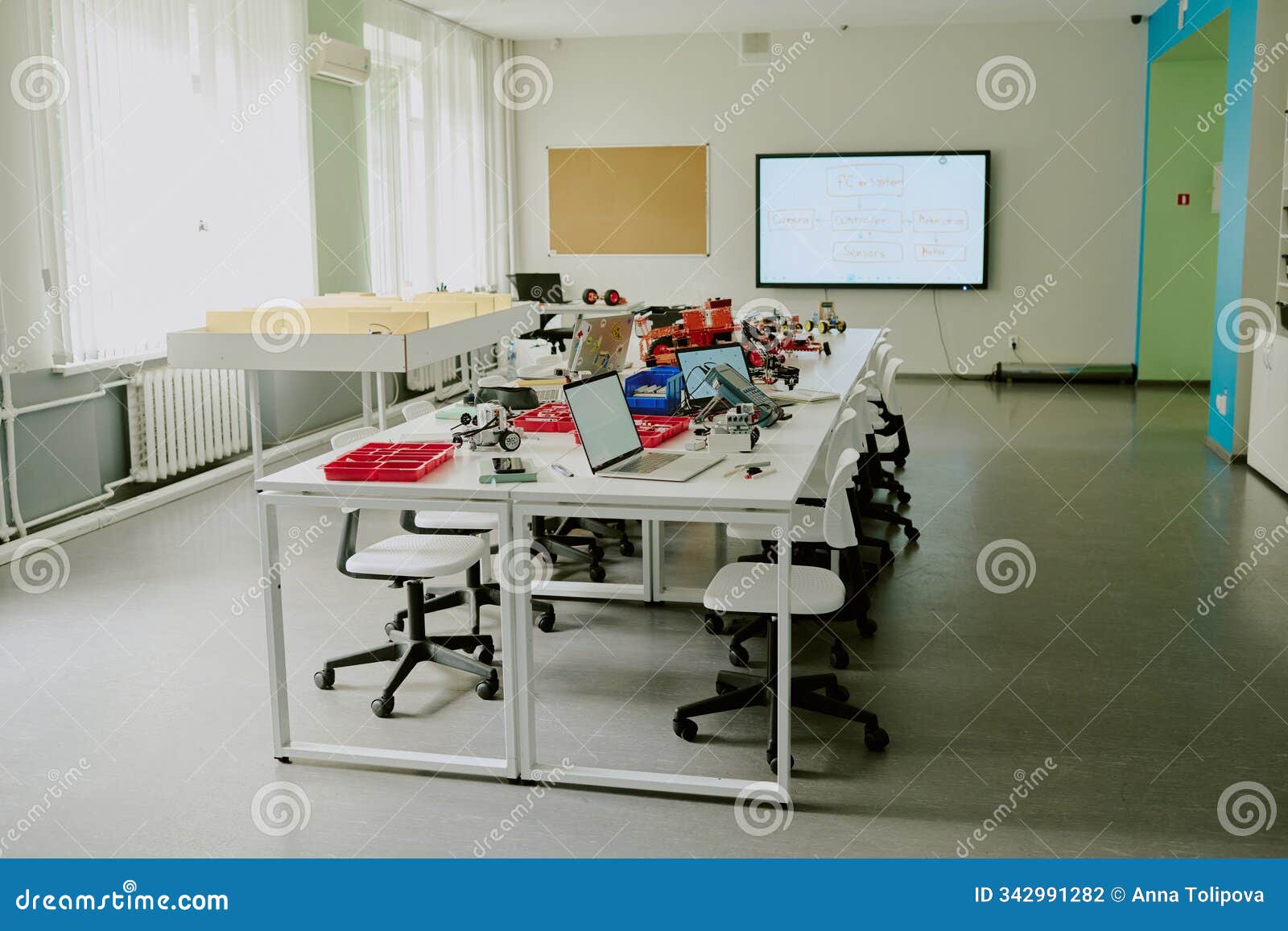 Empty Robotics Classroom stock photo. Image of innovation - 342991282