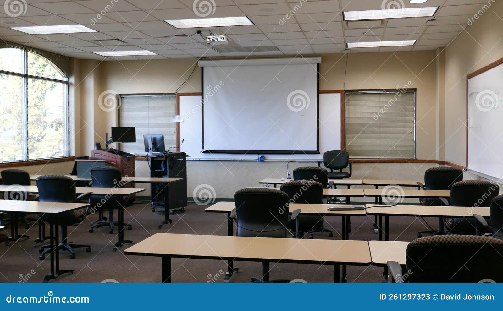 Empty Classroom Front Right View Stock Video - Video of front, empty ...