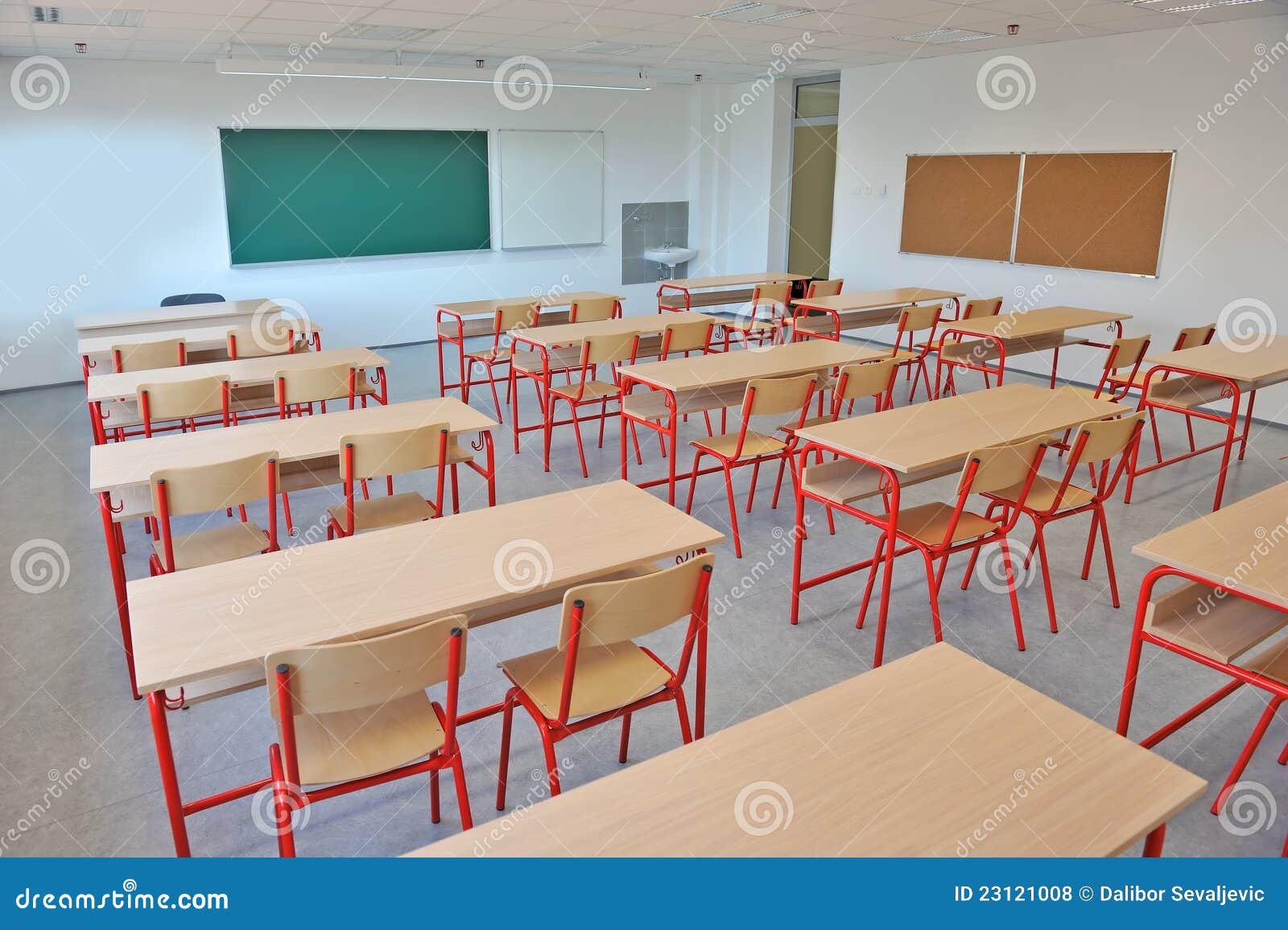 Empty classroom interior stock photo. Image of desolate - 23121008