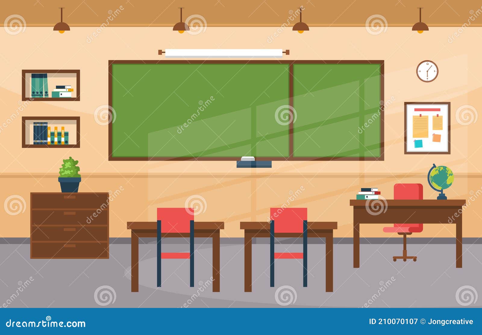 Empty Classroom Interior Education Elementary School Class Nobody ...