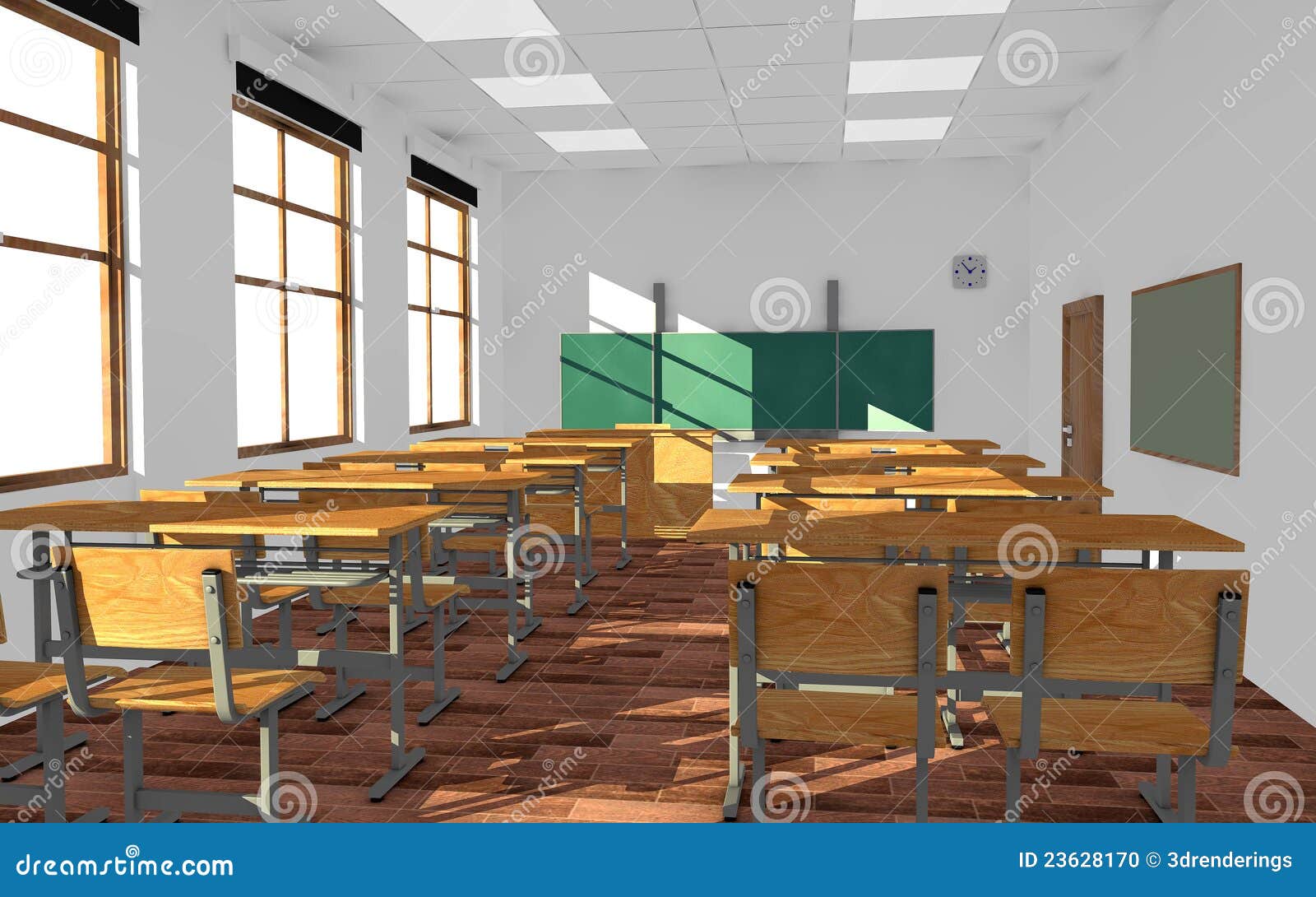 Empty Classroom Interior Morning Stock Illustrations – 16 Empty ...