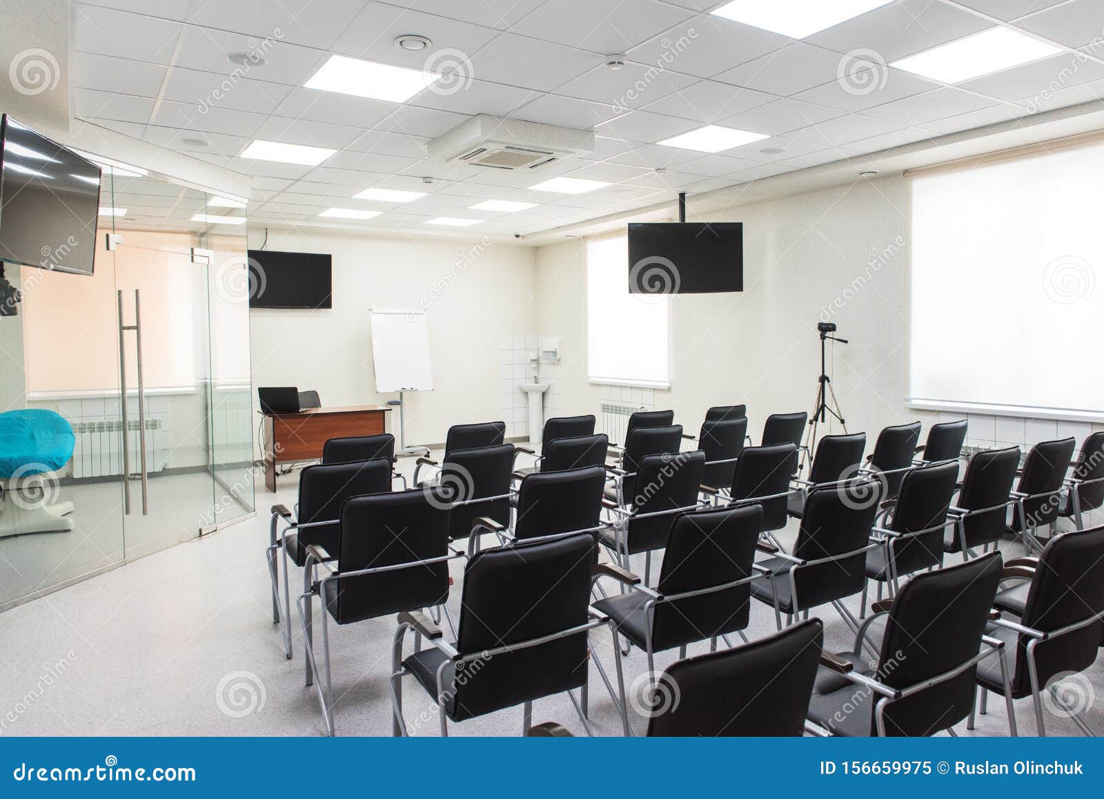 Empty classroom interior stock image. Image of learn - 156659975