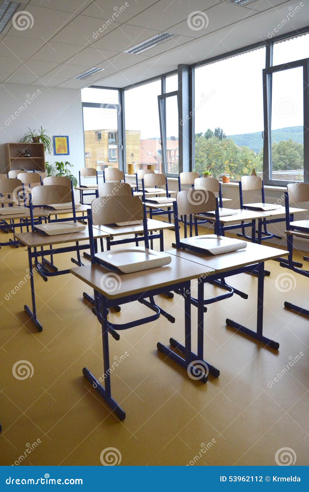 Empty classroom interior stock photo. Image of desk, lecture - 53962112