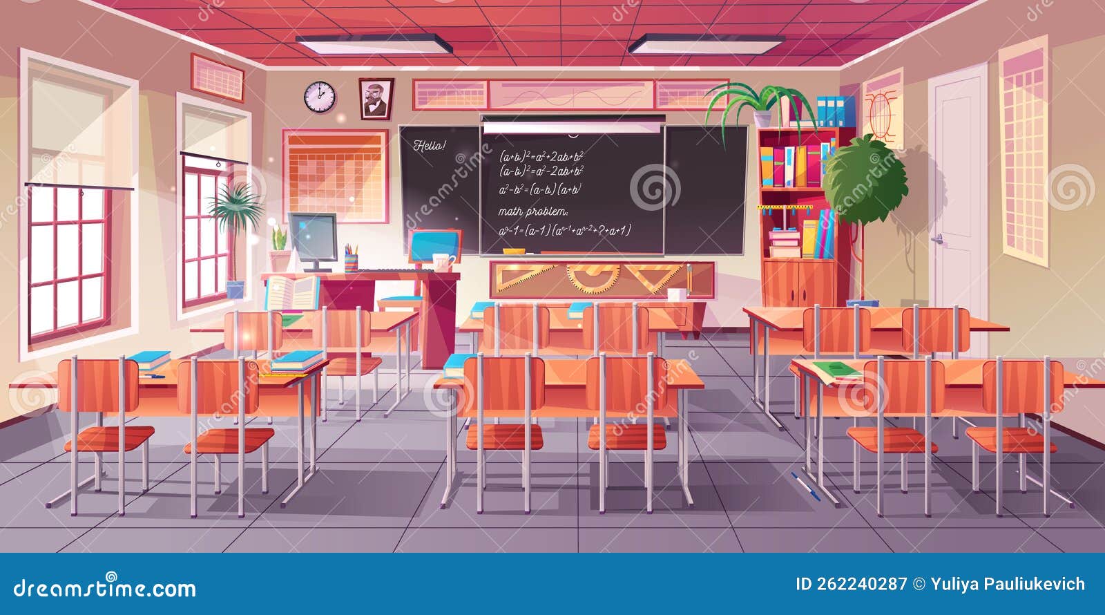 Empty High School Math Classroom