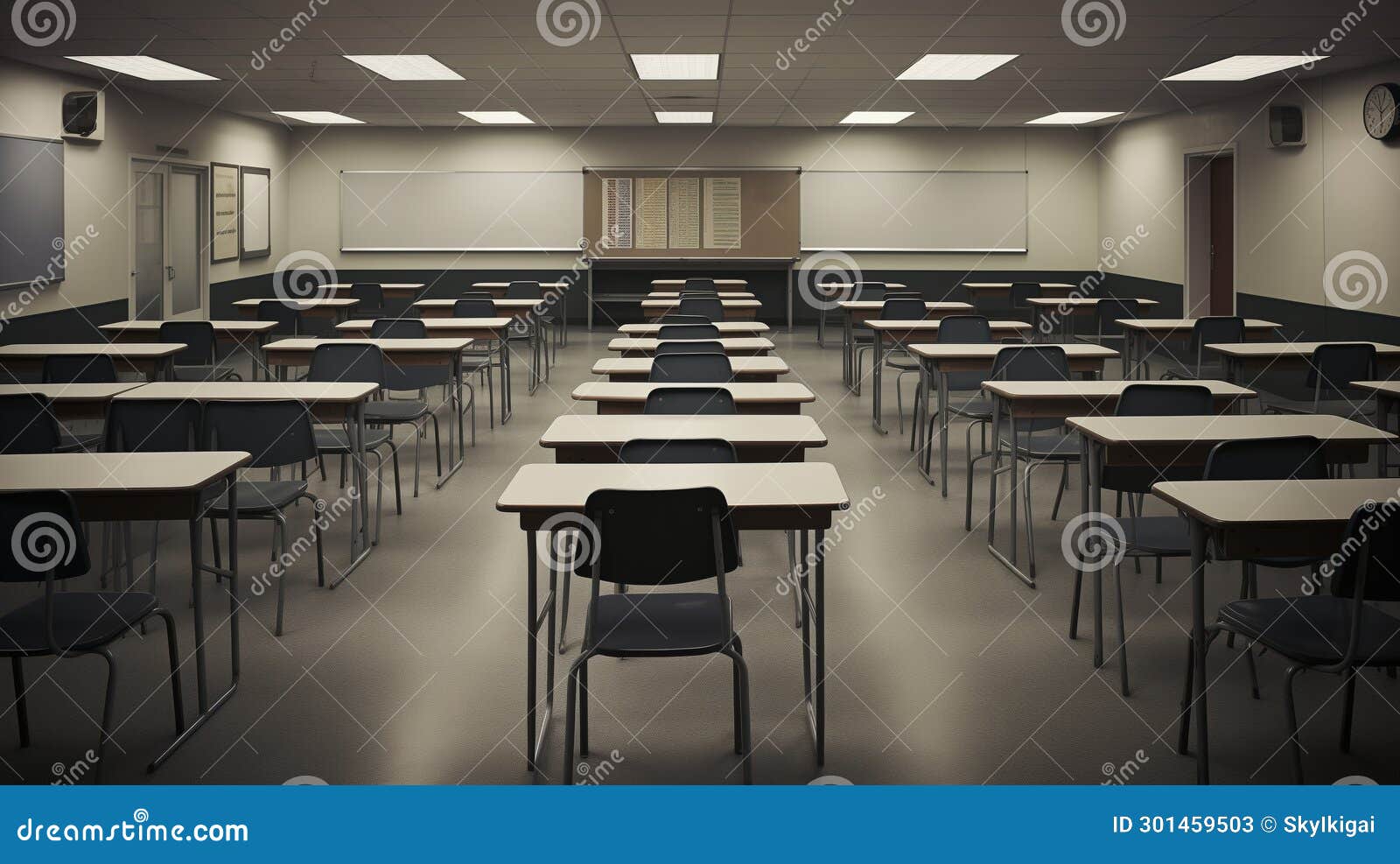 An Empty Classroom in a Modern School Stock Image - Image of learning ...