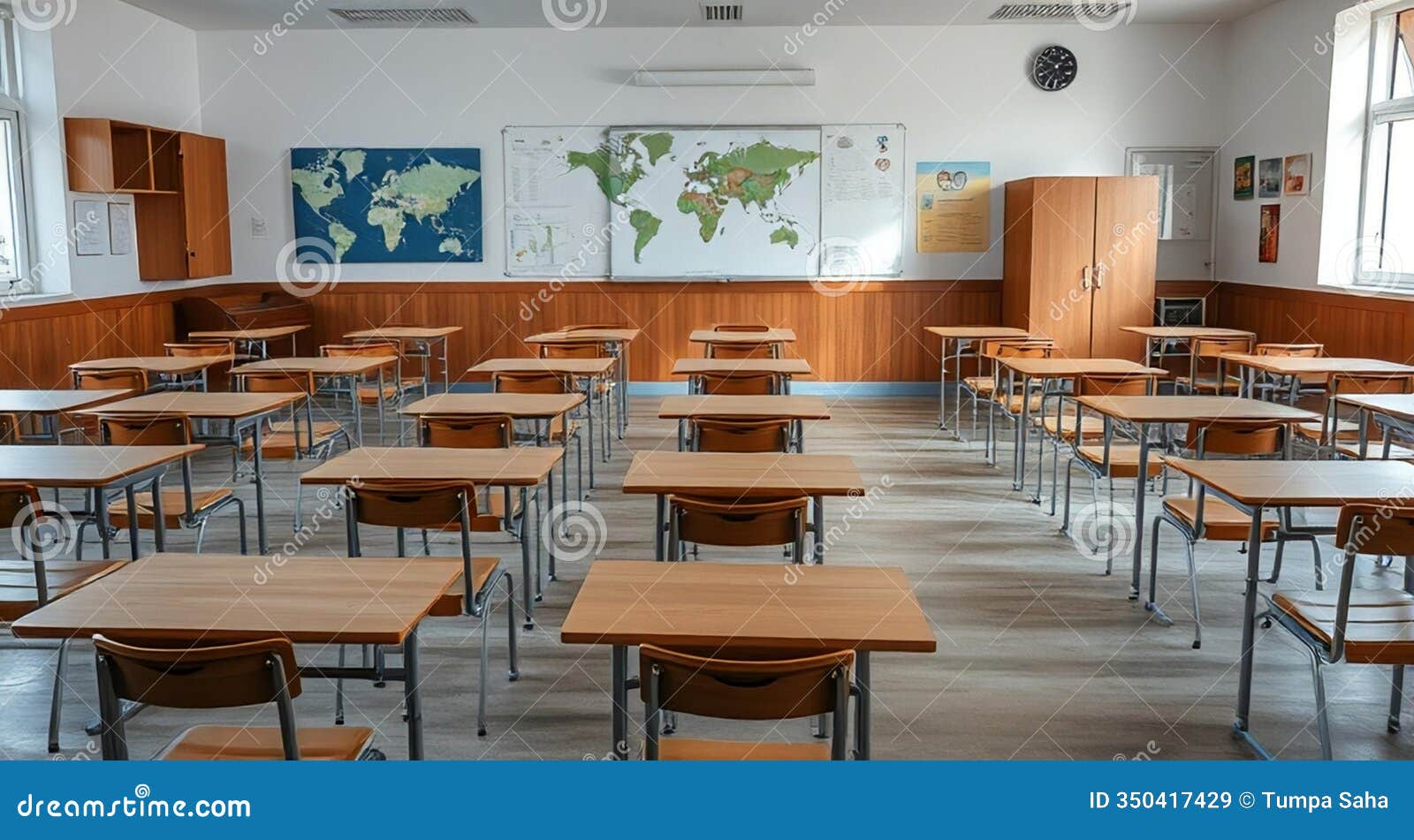Orderly Classroom Awaiting Learning Journeys.. Concept Classroom Setup ...