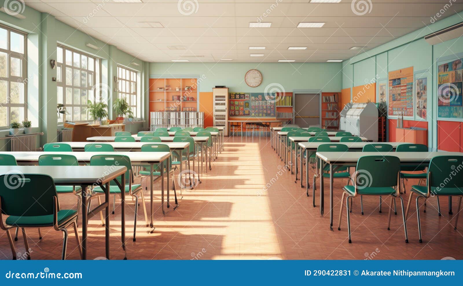 Empty Classroom School without Student or Teacher, Empty Chair and ...
