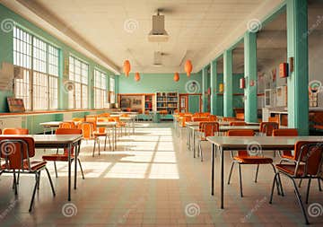 Empty Classroom School without Student or Teacher, Empty Chair and ...