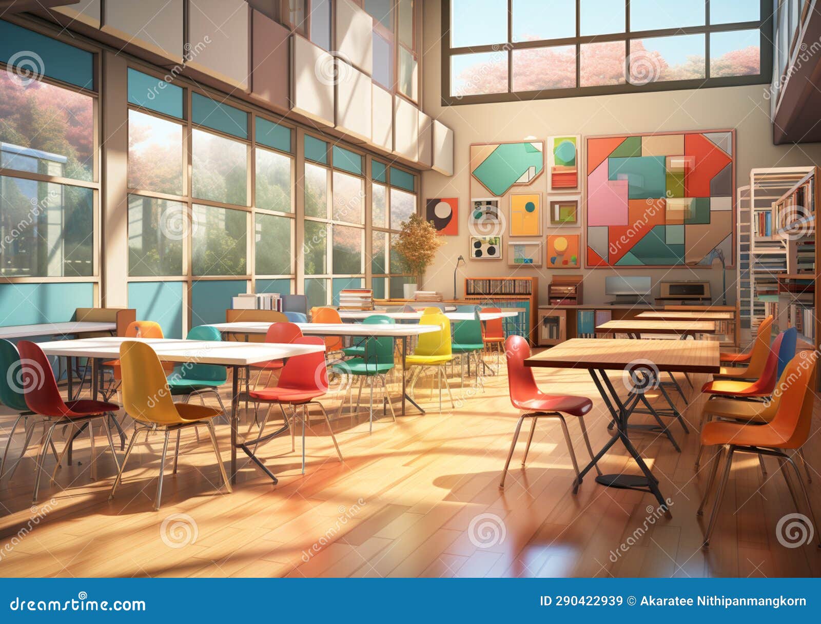 Empty Classroom School without Student or Teacher, Empty Chair and ...