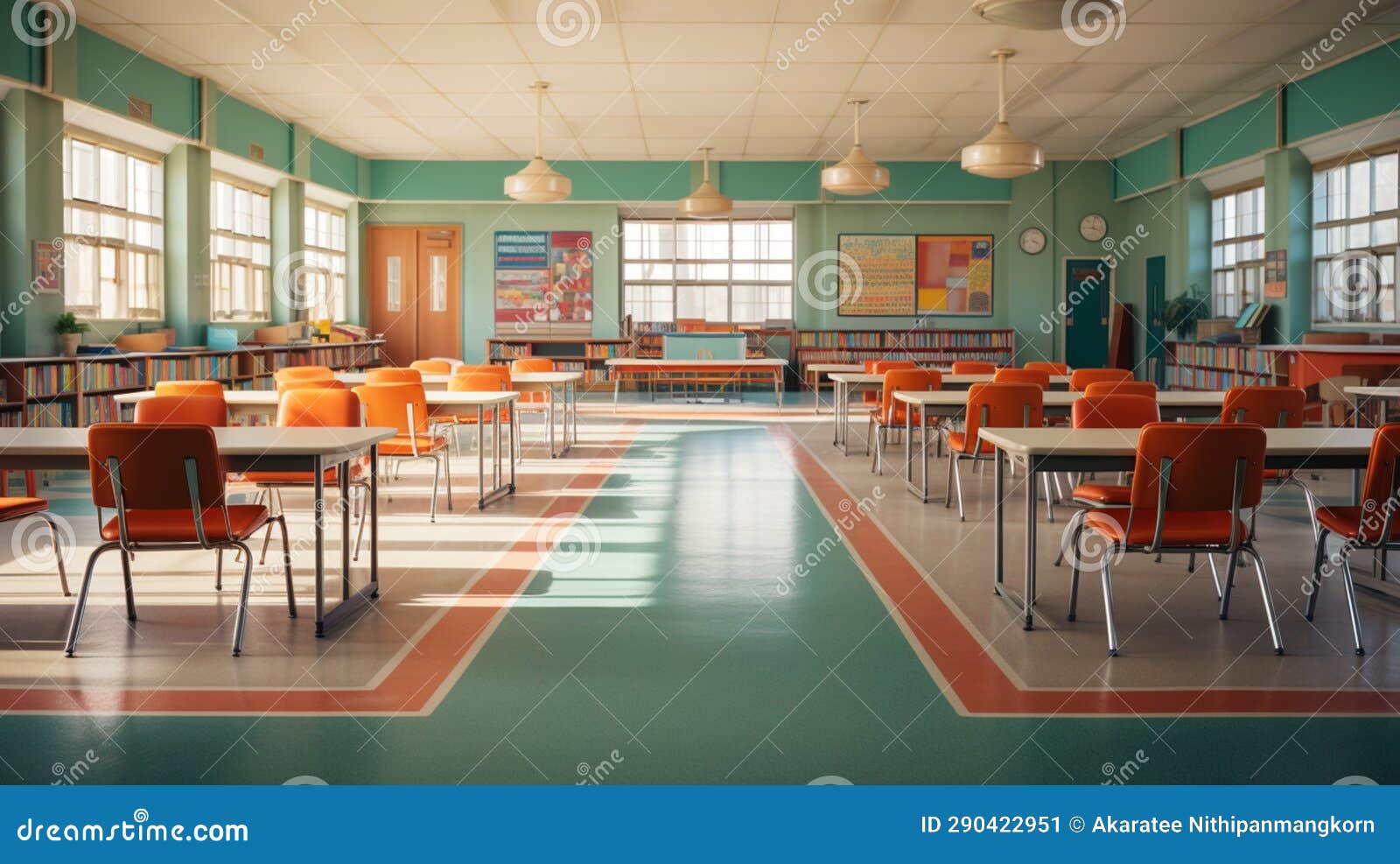 Empty Classroom School without Student or Teacher, Empty Chair and ...