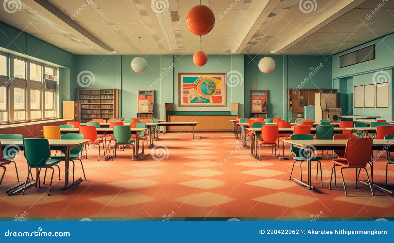 Empty Classroom School without Student or Teacher, Empty Chair and ...
