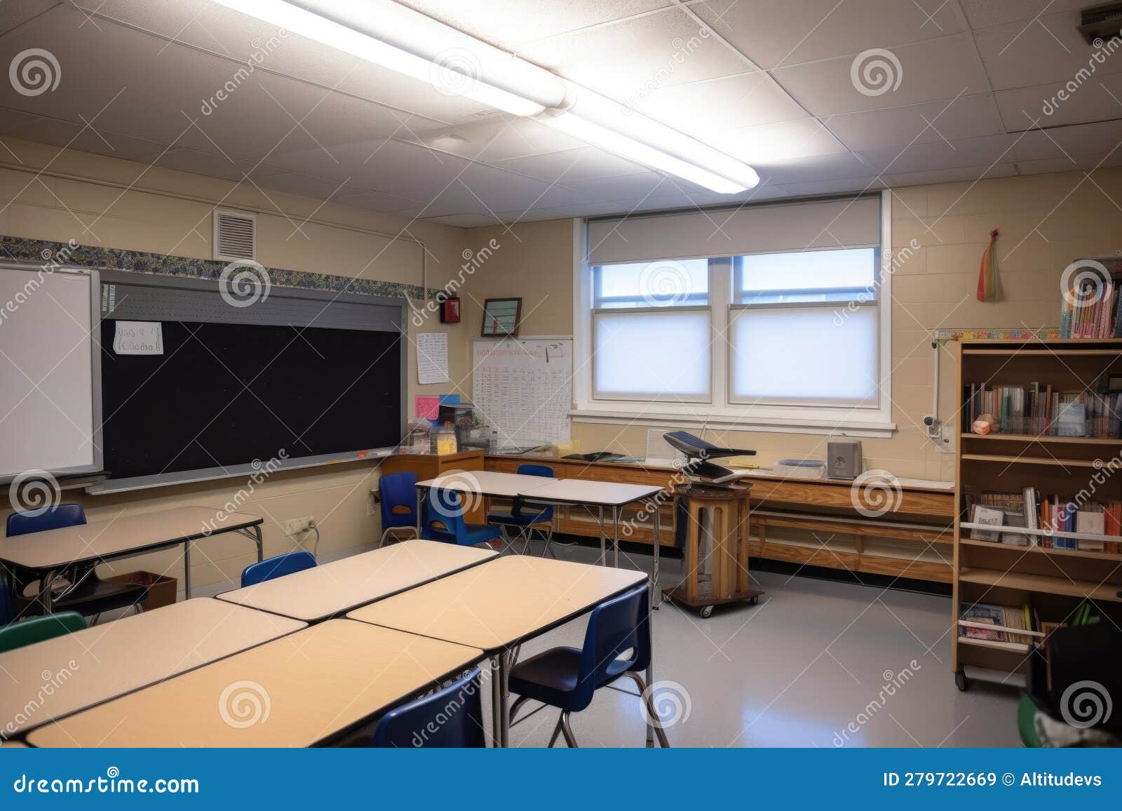 Empty Classroom Bookshelf