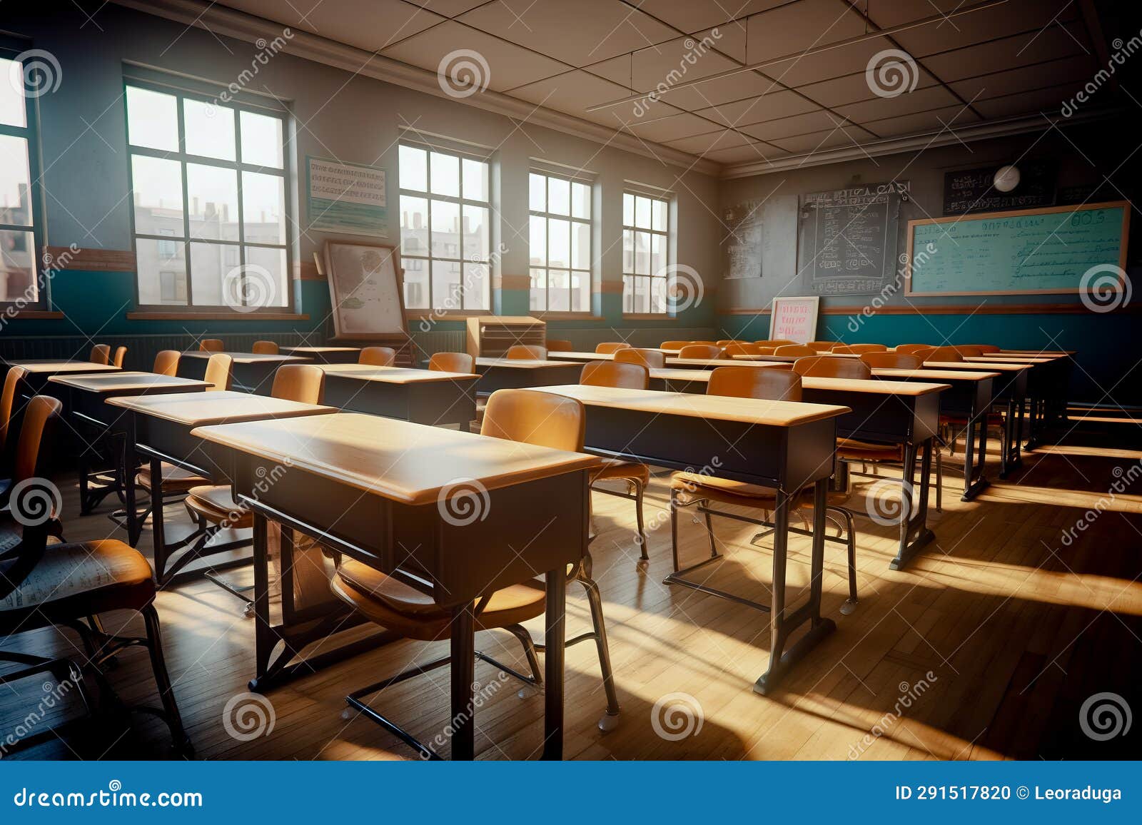 An Empty Classroom in a Typical School. Stock Photo - Image of domestic ...