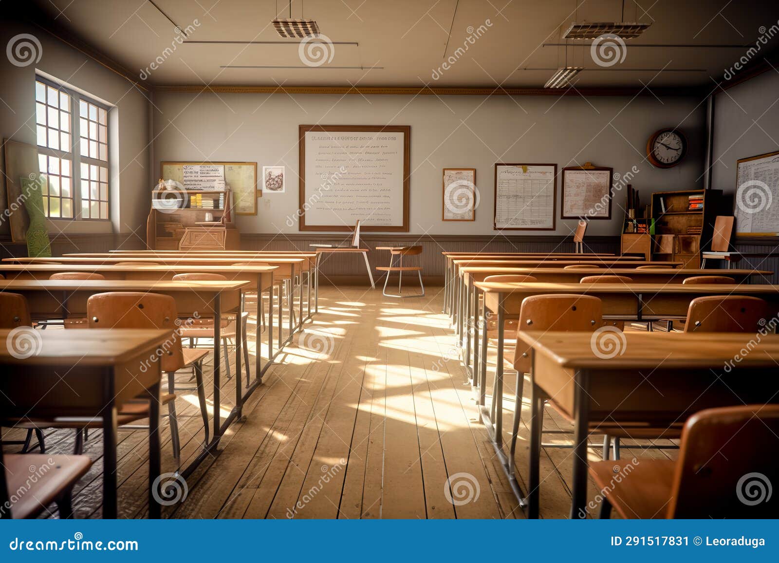 An Empty Classroom in a Typical School. Stock Image - Image of back ...