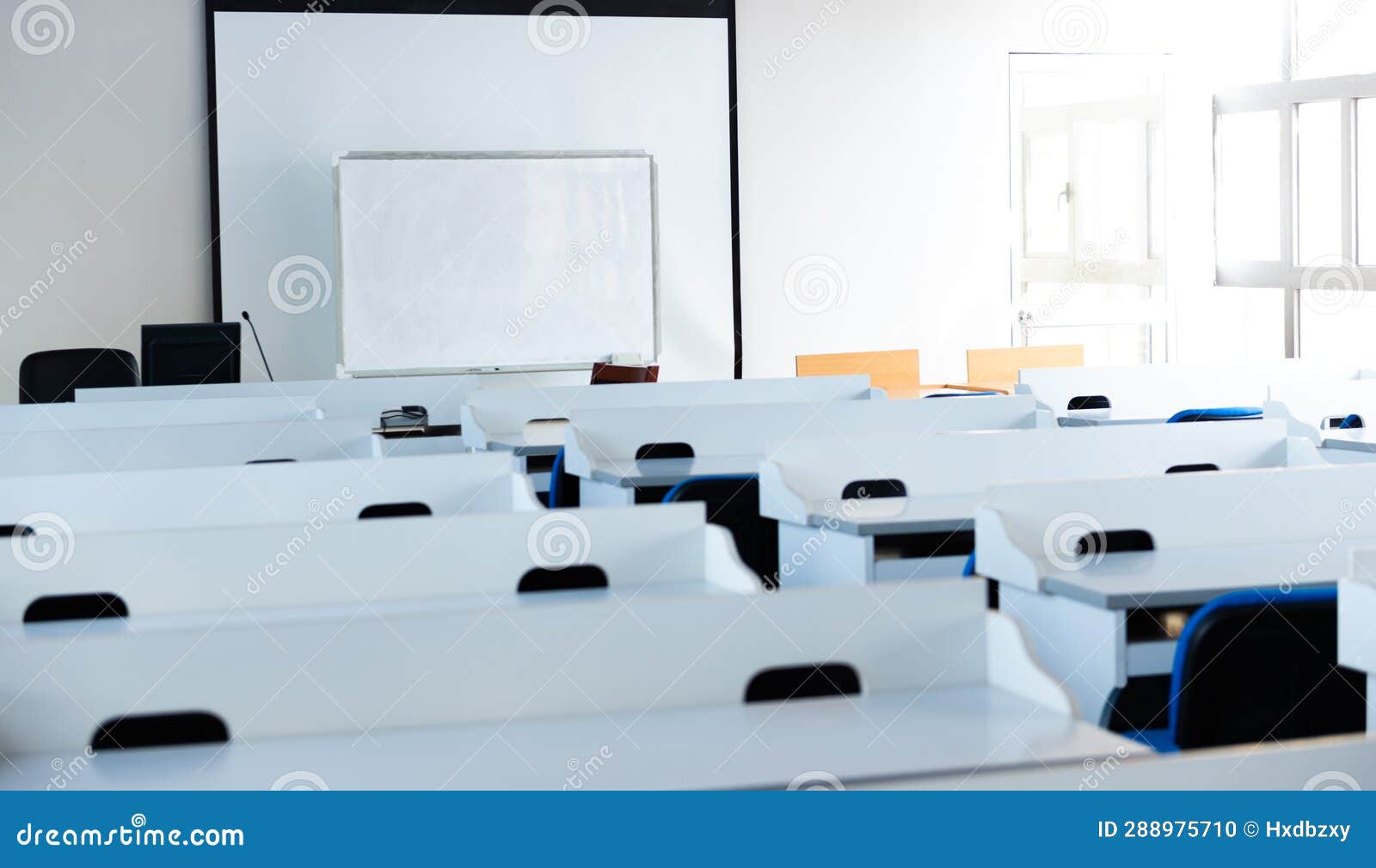 Empty Classroom in University Stock Photo - Image of lecture ...