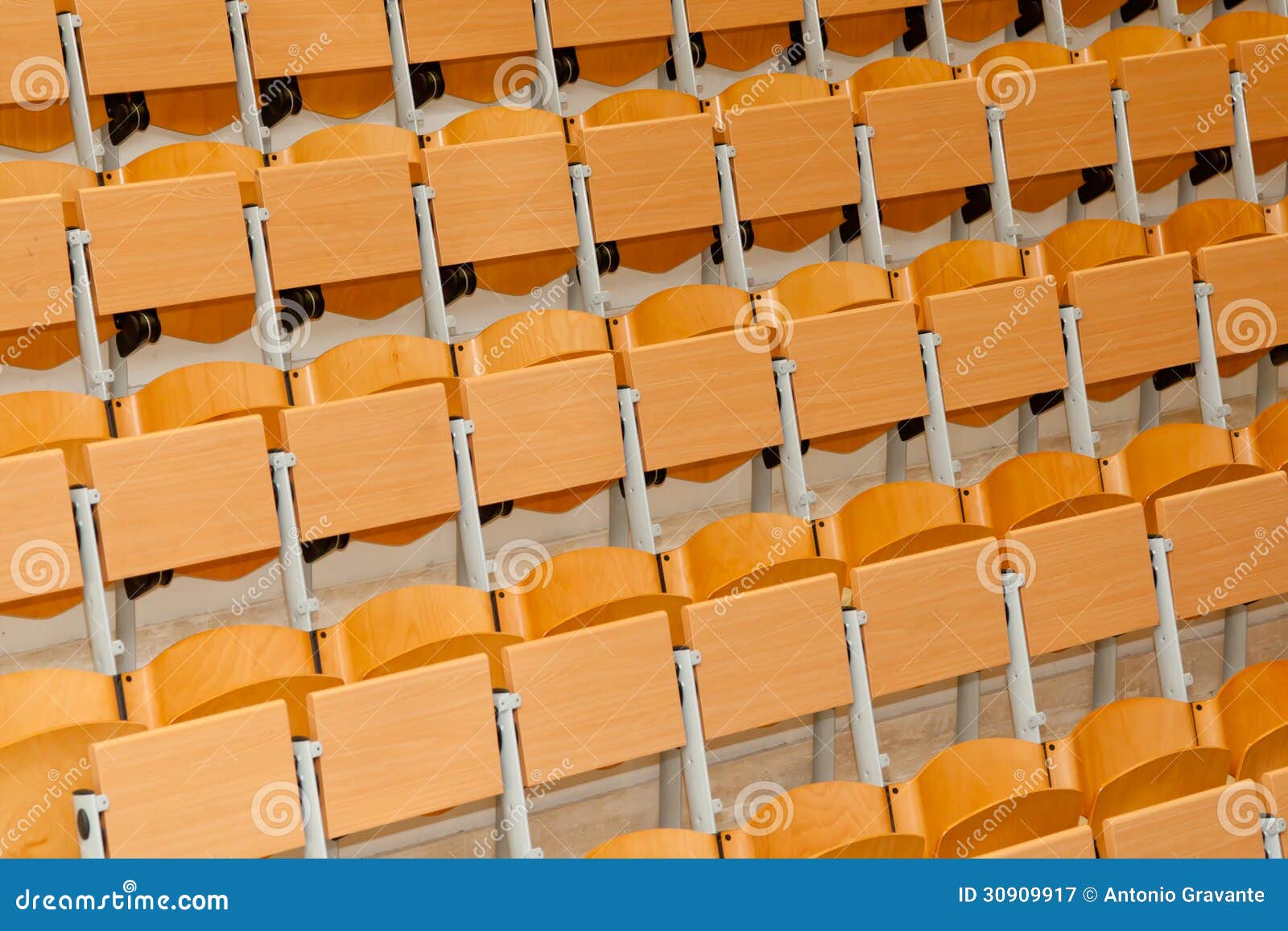 Empty Classroom with Wood Chairs Stock Image - Image of schoolroom ...