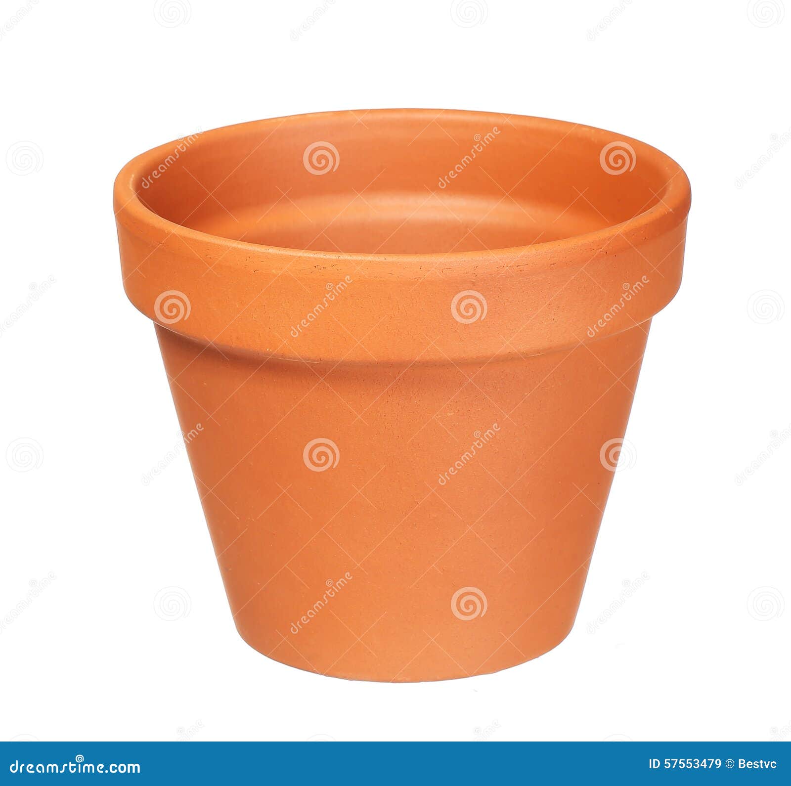 Empty Clay Flower Pot Isolated on White Stock Image - Image of single ...